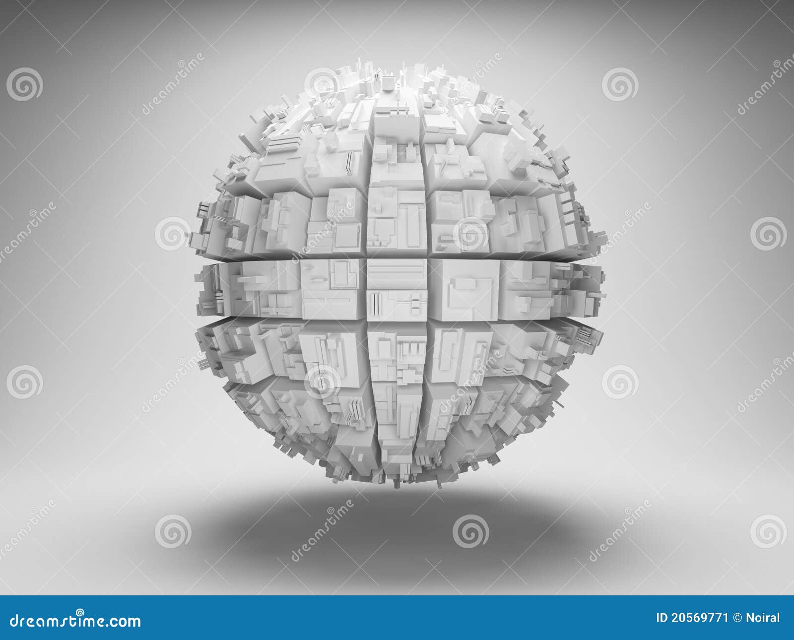 Sphere with Abstract Geometric Shapes Stock Illustration - Illustration ...