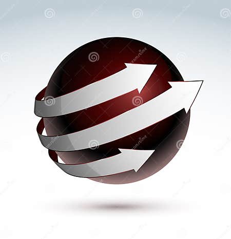 Sphere with arrows stock vector. Illustration of isolated - 19499236