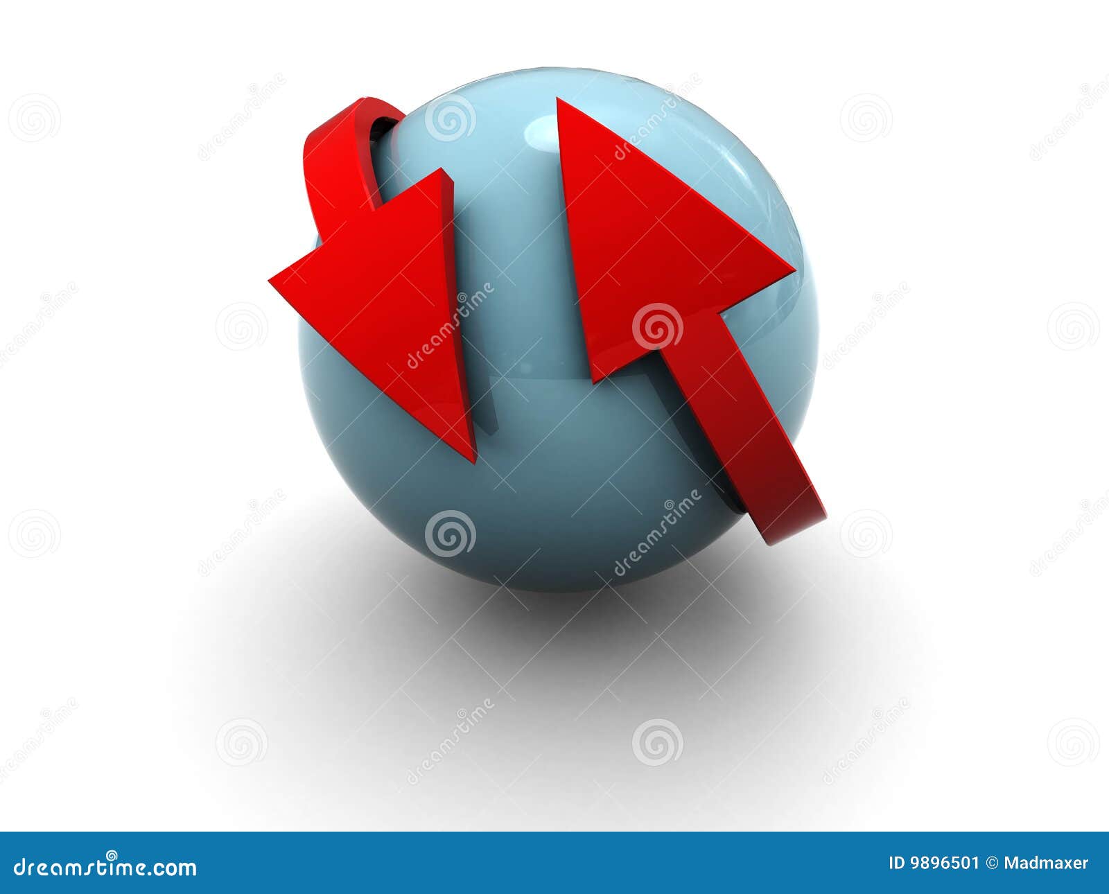 Sphere and arrows stock illustration. Illustration of symbol - 9896501