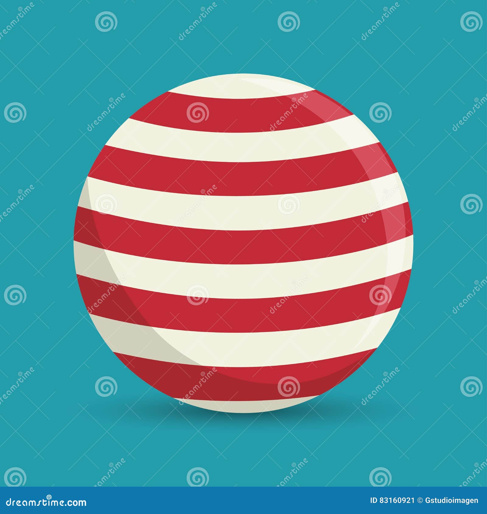 Sphere Ball Red and White Circus Icon Stock Illustration - Illustration ...