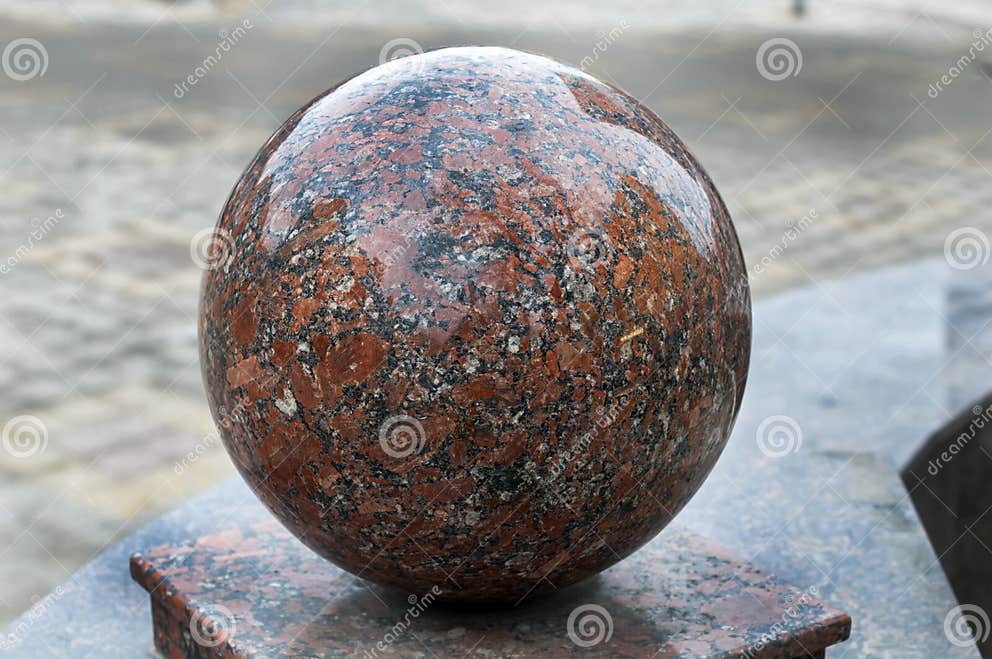 Sphere Ball Stone Bollards of Marble Chips Stock Photo - Image of ...