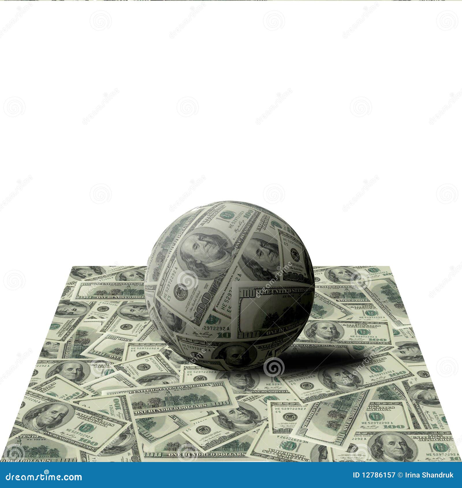 Sphere from Banknotes on 100 Dollars Stock Illustration - Illustration ...