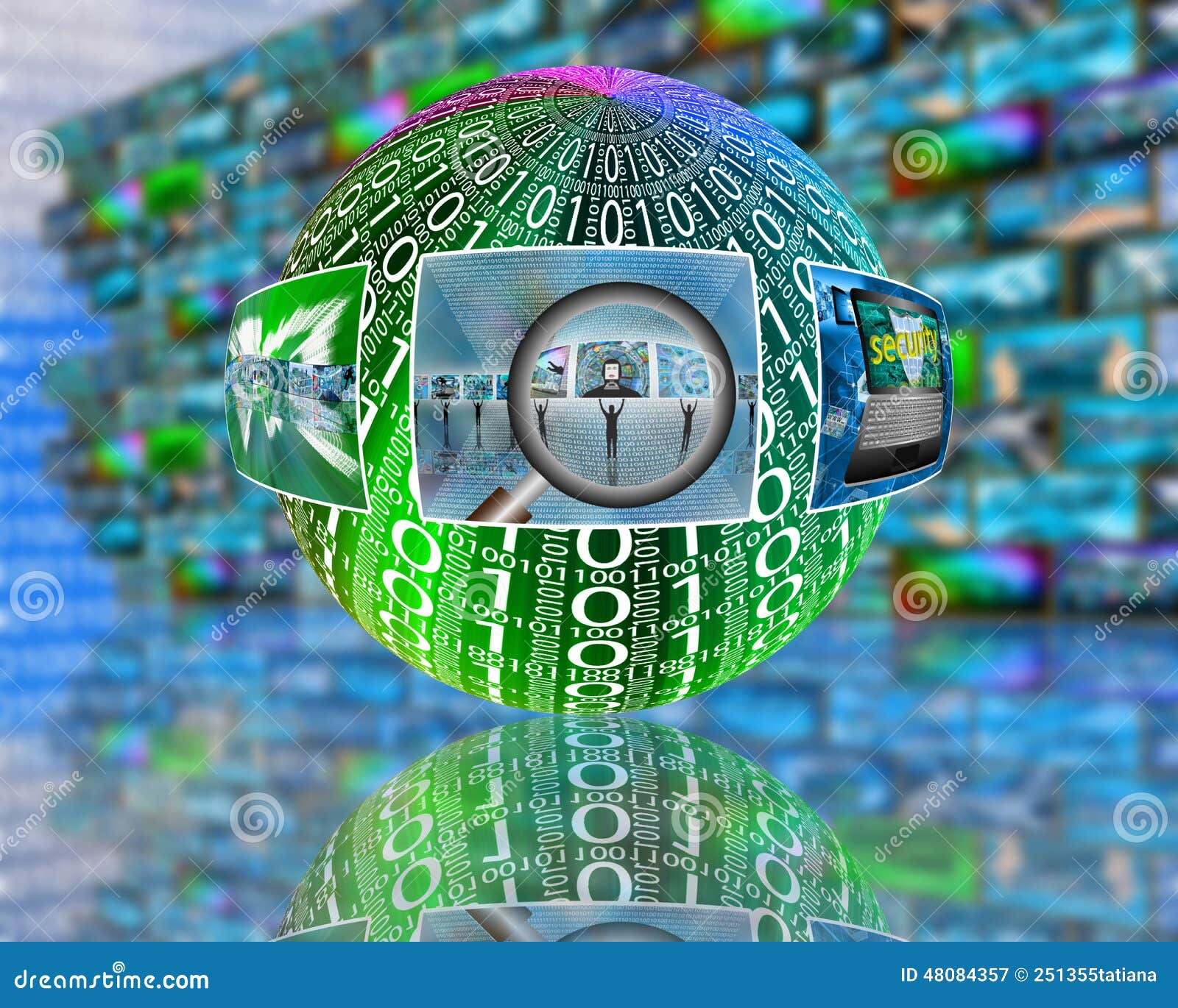 Sphere binary code stock image. Image of network, contact - 48084357