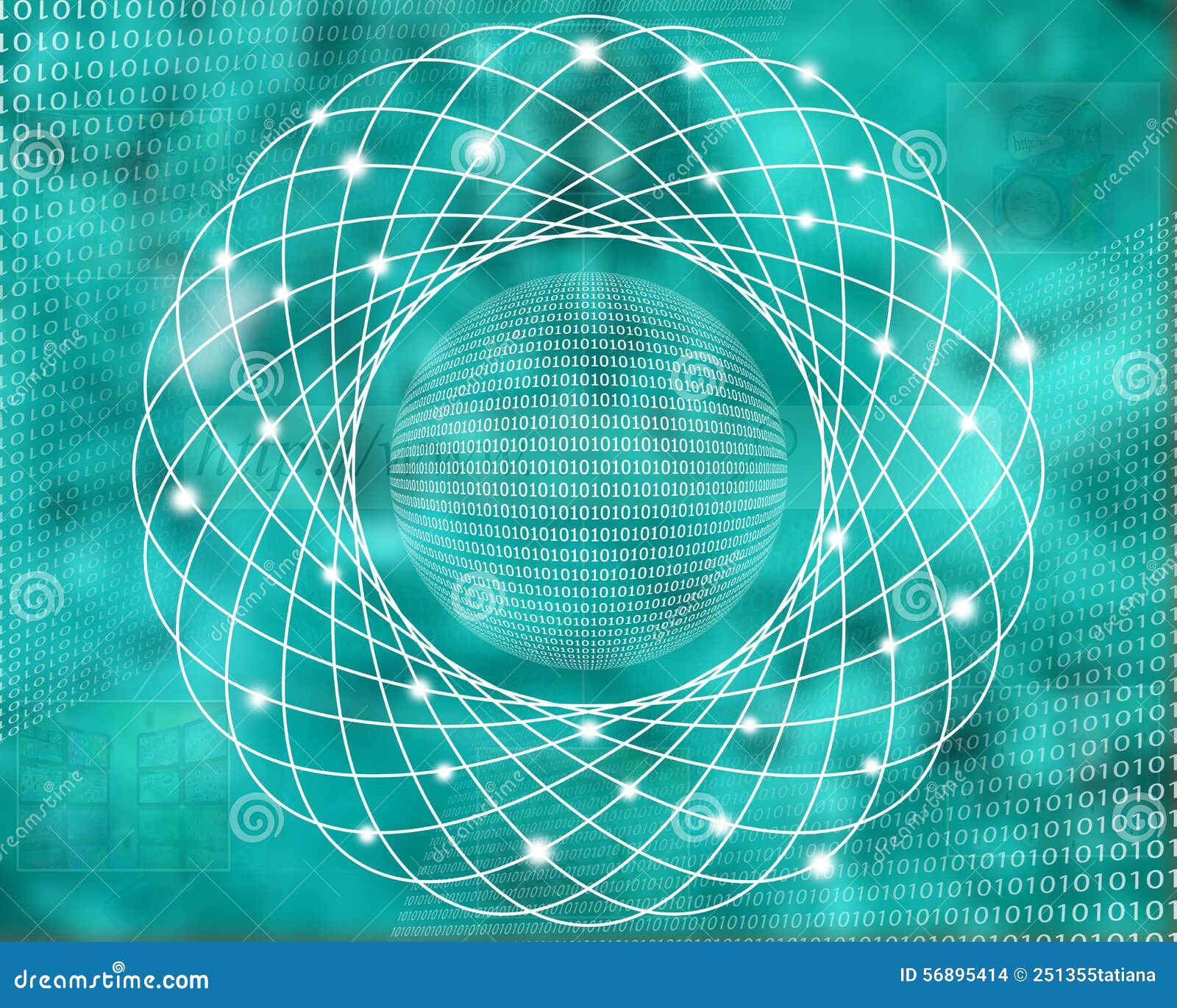 Sphere of binary code stock illustration. Illustration of cyber - 56895414