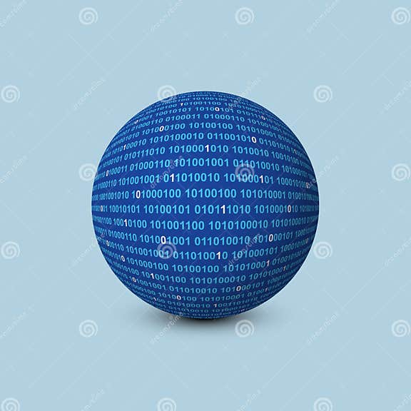 Sphere with binary code stock vector. Illustration of energy - 44162213
