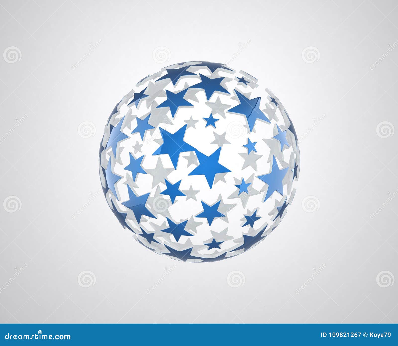 Sphere with Blue Star Pattern Stock Illustration - Illustration of ...