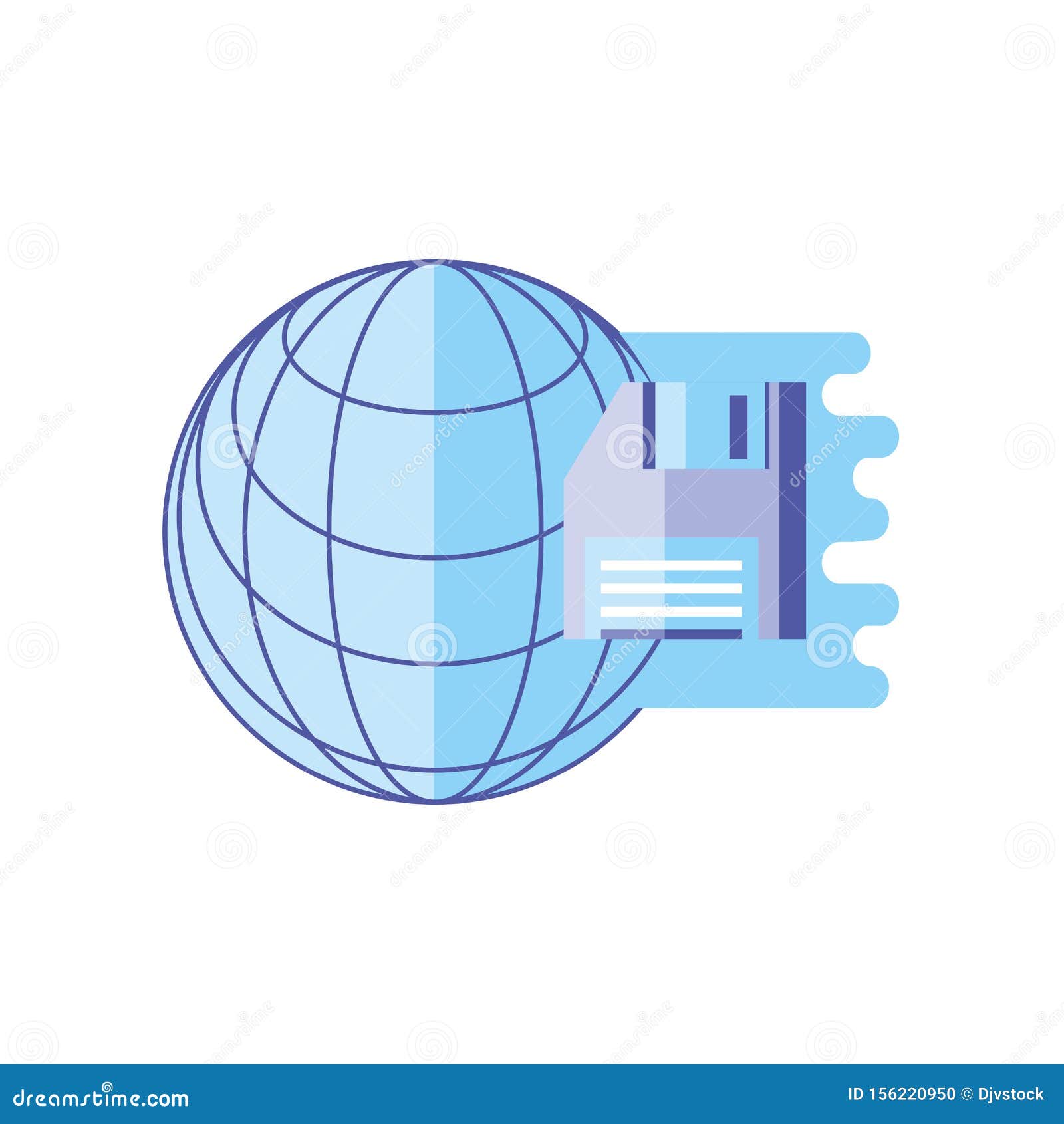 Sphere Browser Technology with Floppy Disk Stock Illustration ...
