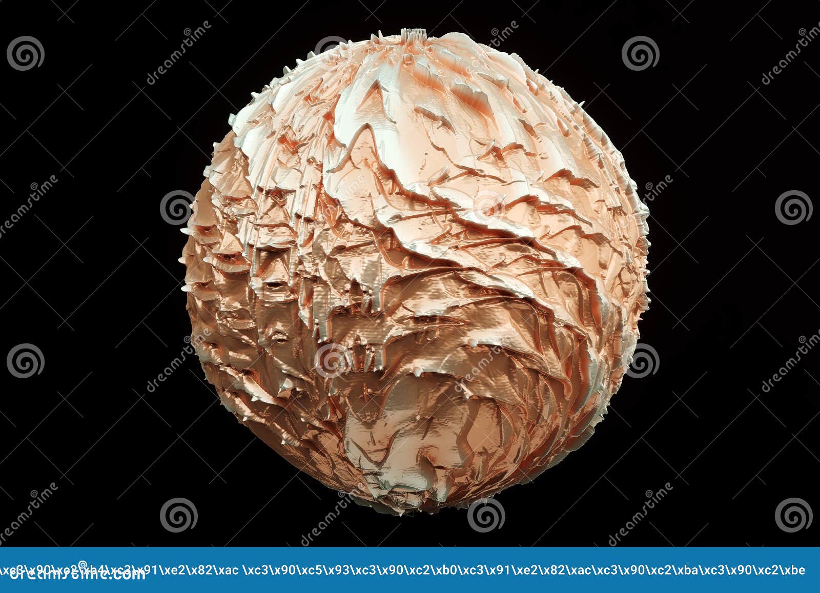 Sphere with Chaotic Structure, Abstract Molecule on a Dark Background ...