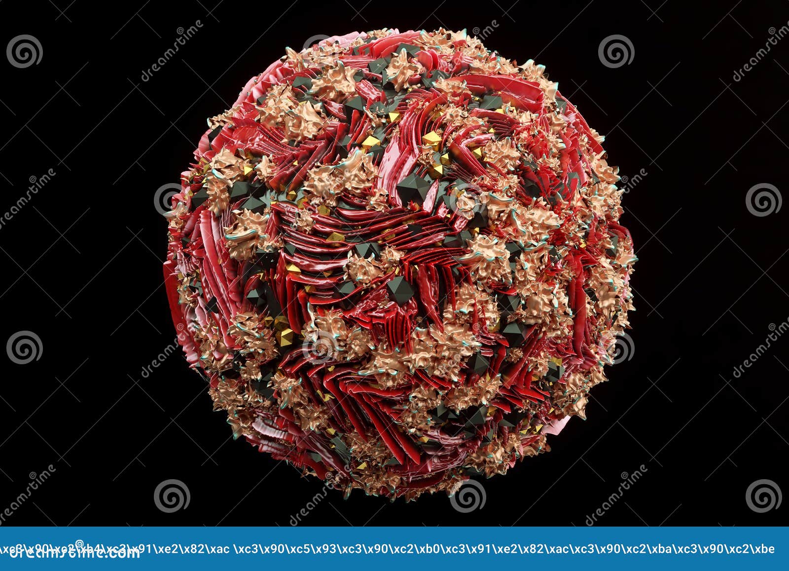 Sphere with Chaotic Structure, Abstract Molecule on a Dark Background ...