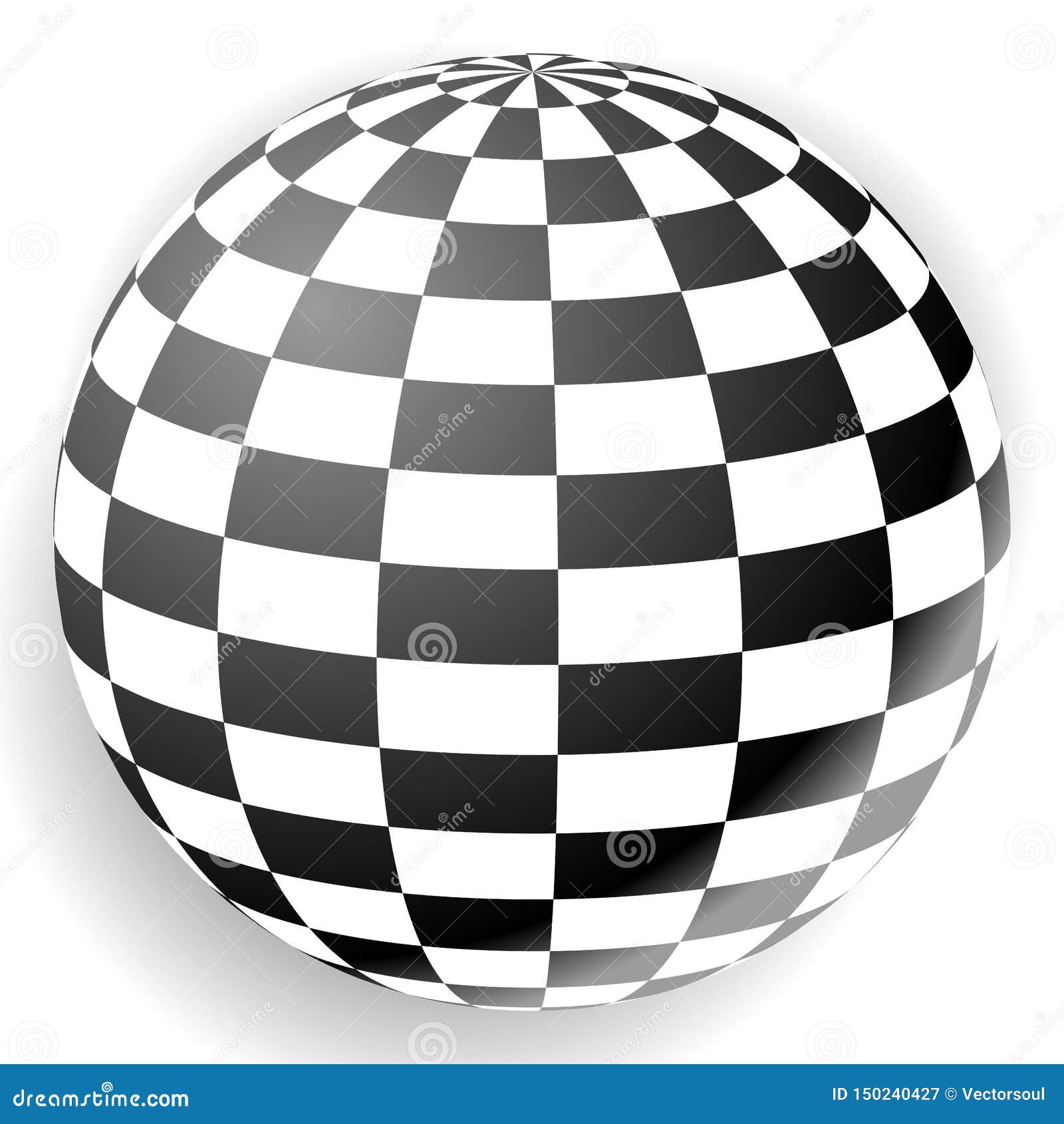 Sphere Checkered - Chequered. 3d Orb with Checked Texture Stock ...