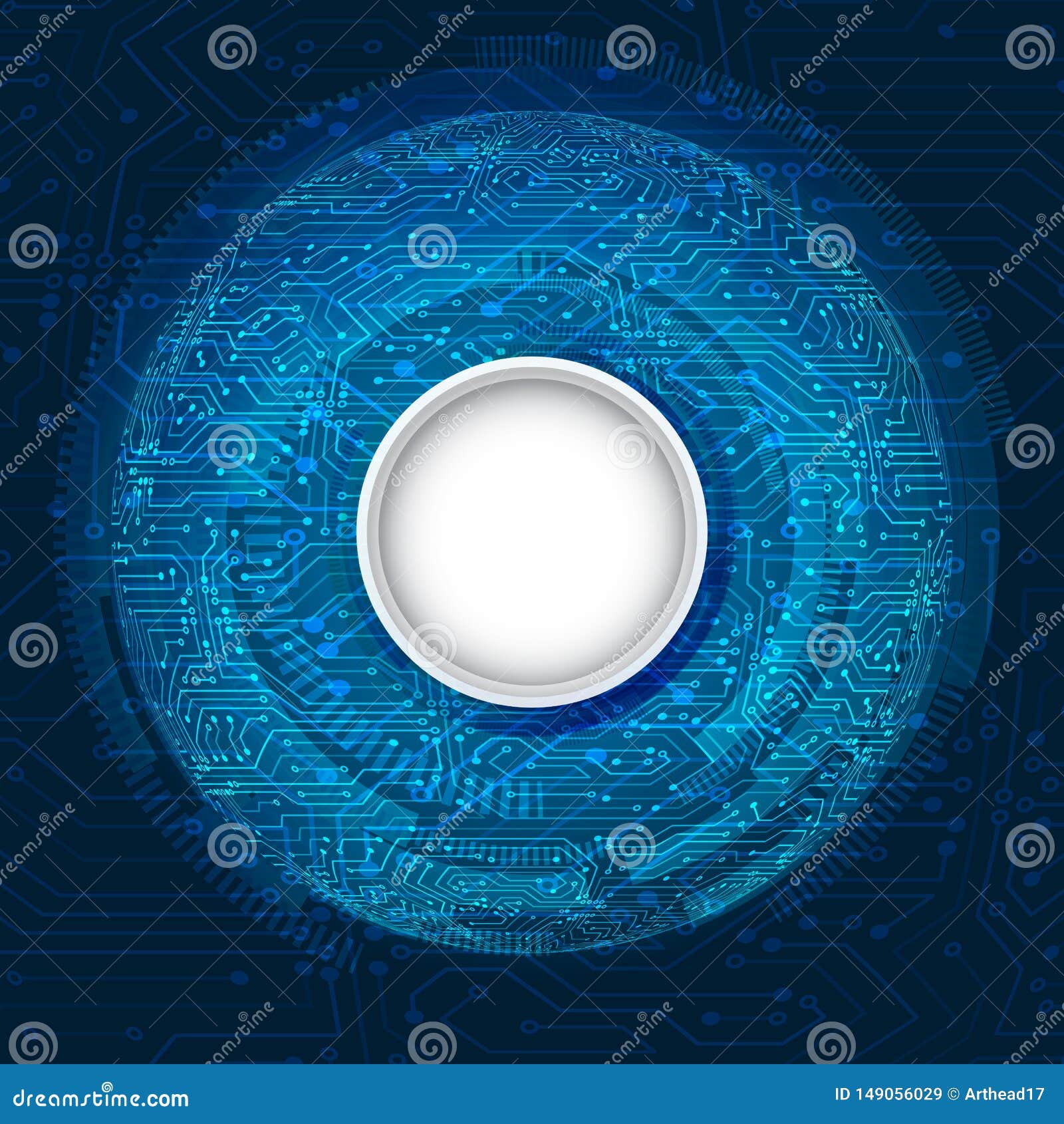 Sphere Circuit Board Vector Illustration. Electronic Motherboard ...