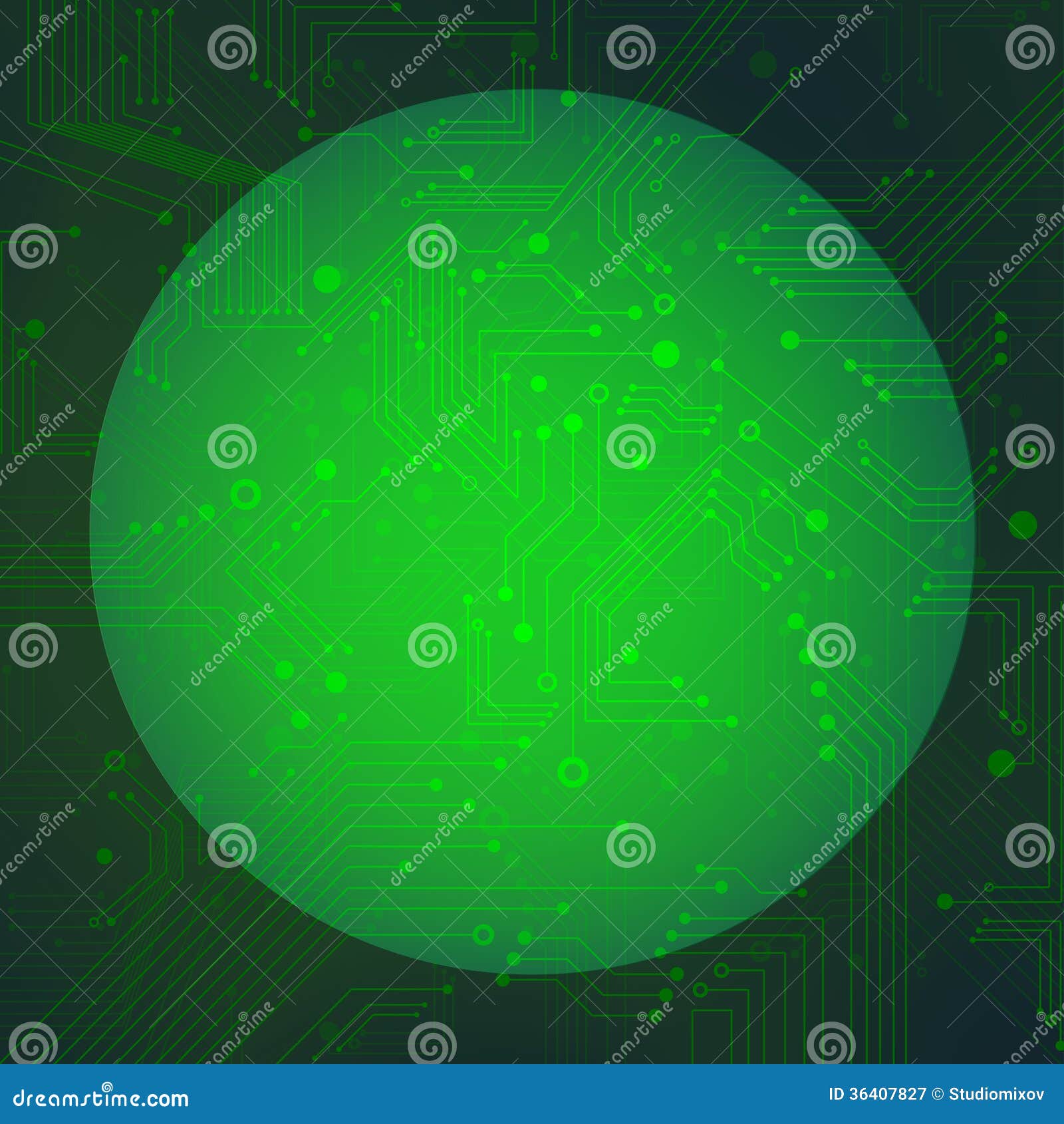 Sphere Circuit Over Green Background Vector Stock Vector - Illustration ...
