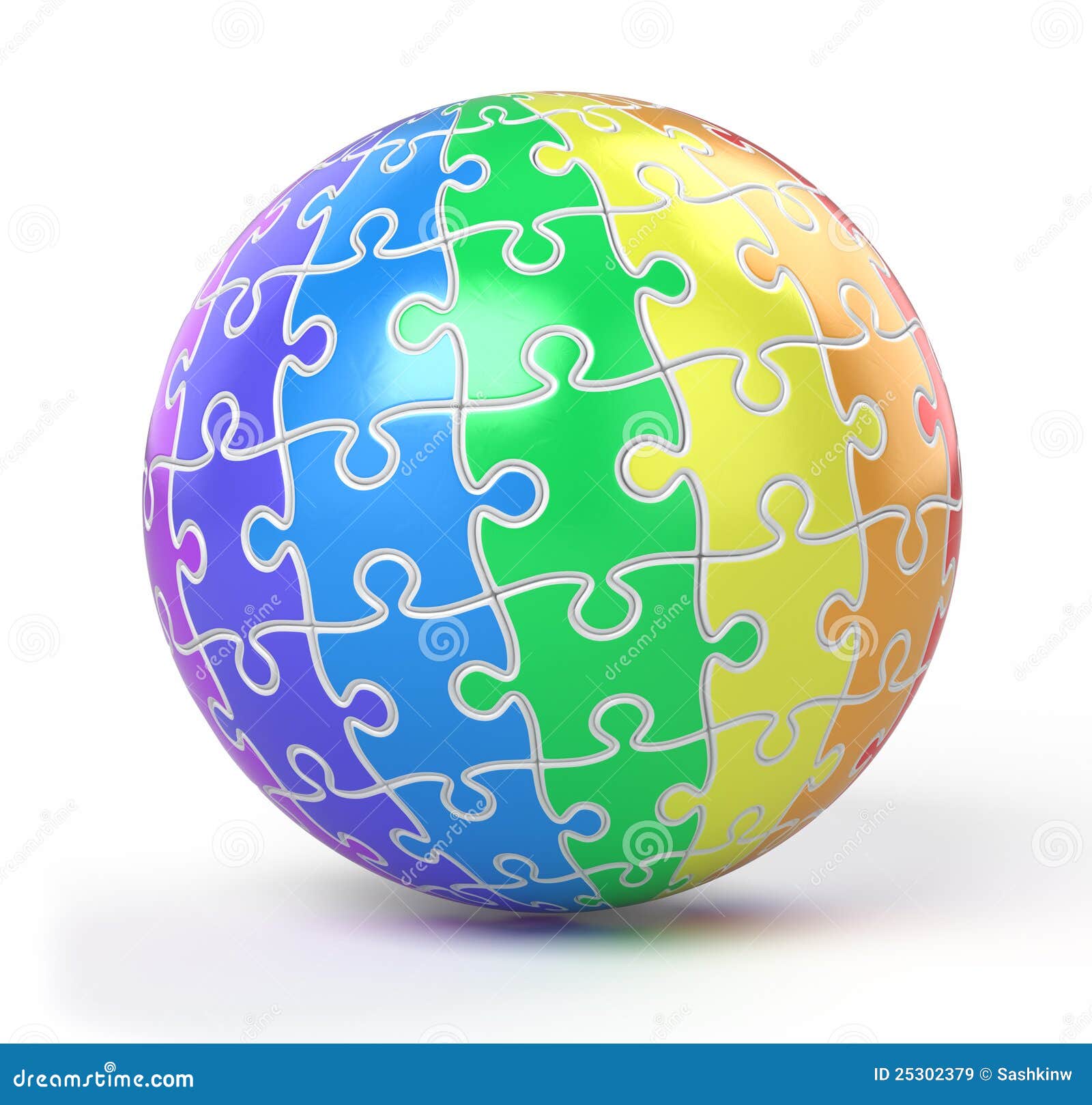 Sphere Collected from Puzzle Stock Illustration - Illustration of block ...