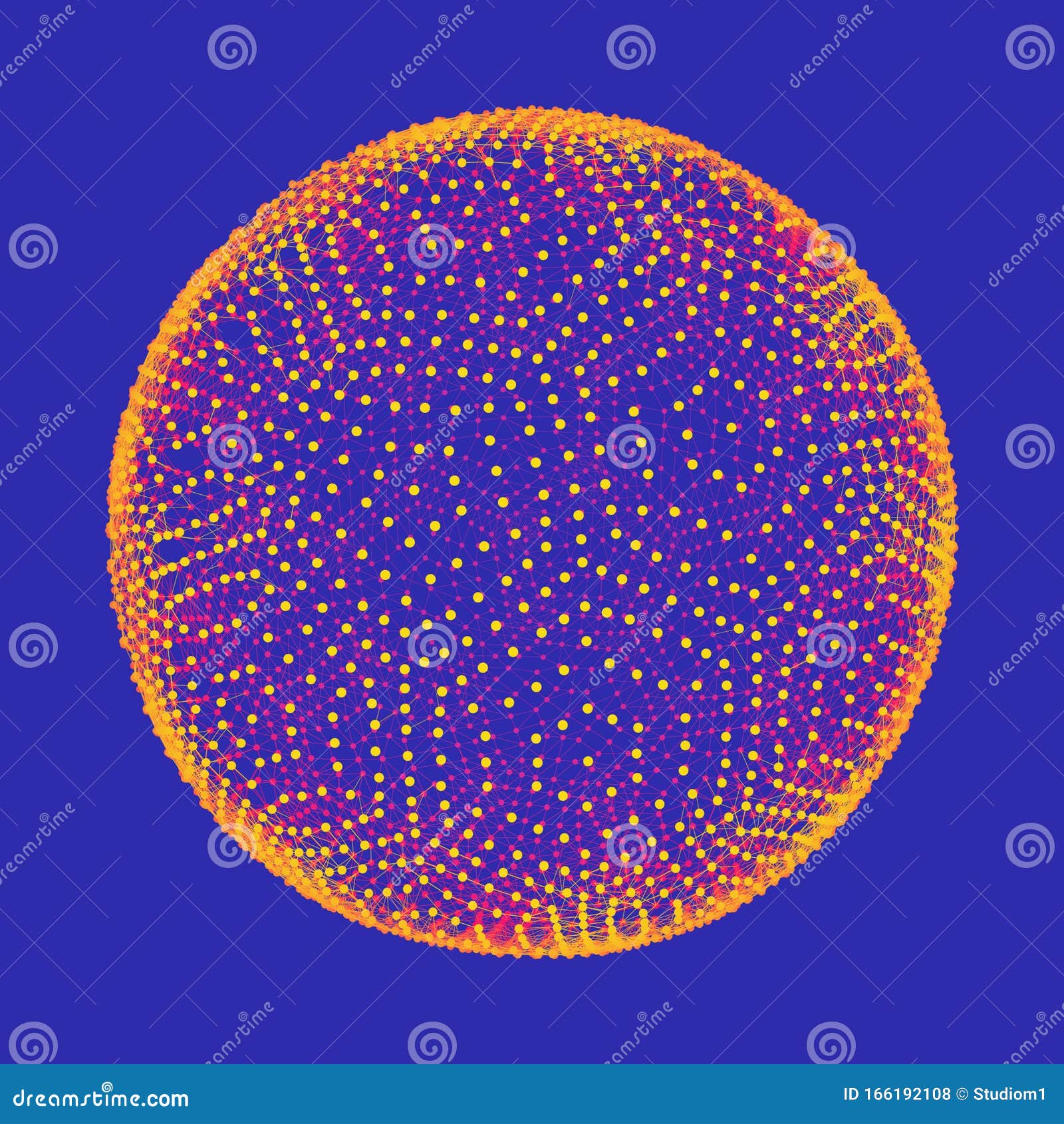 Sphere with Connected Lines and Dots. Global Digital Connections Stock ...