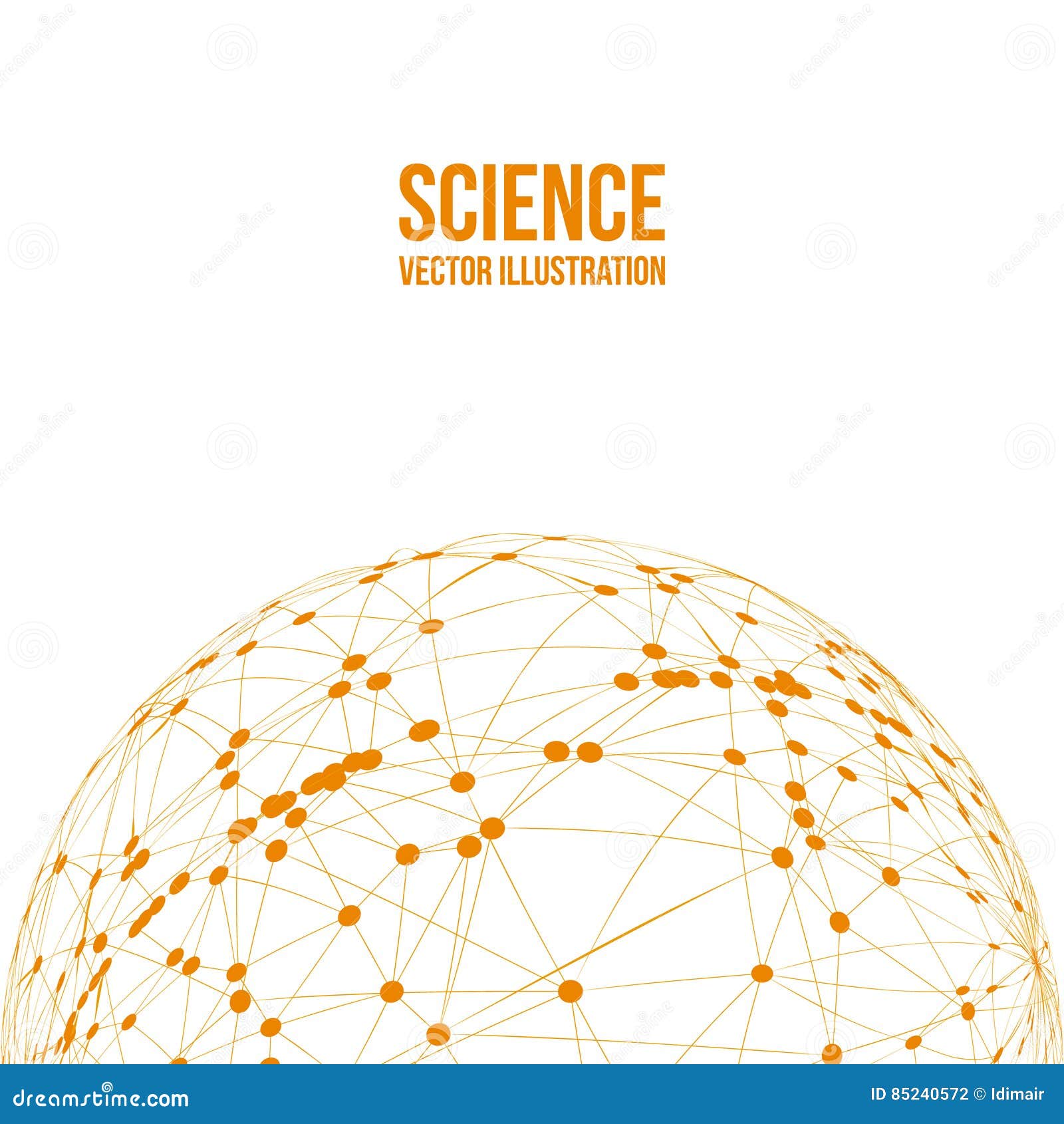 Sphere with Connected Lines and Dots. Wireframe Mesh Polygonal Element ...