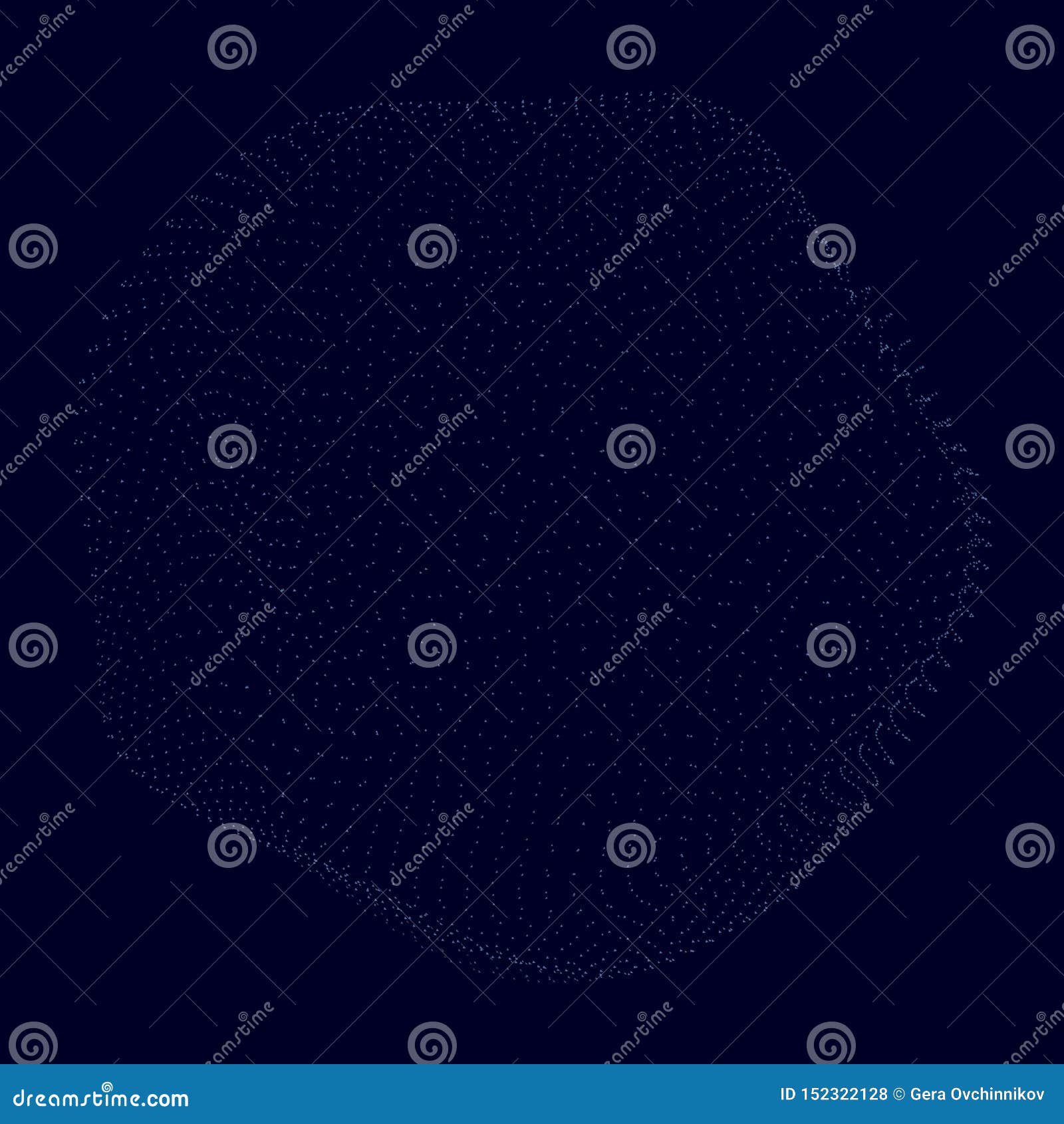 Sphere Consisting of Many Small Particles on a Dark Blue Background ...