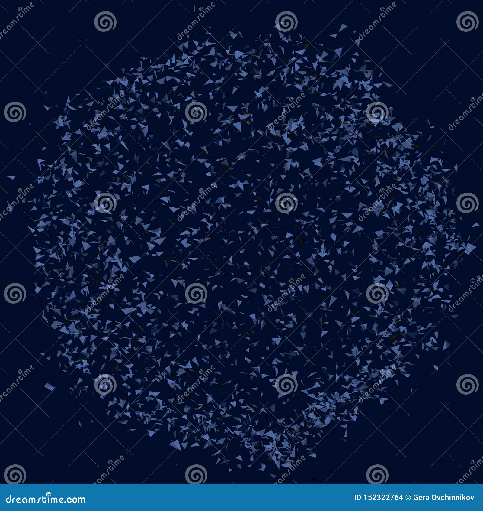 Sphere Consisting of Many Small Particles on a Dark Blue Background ...