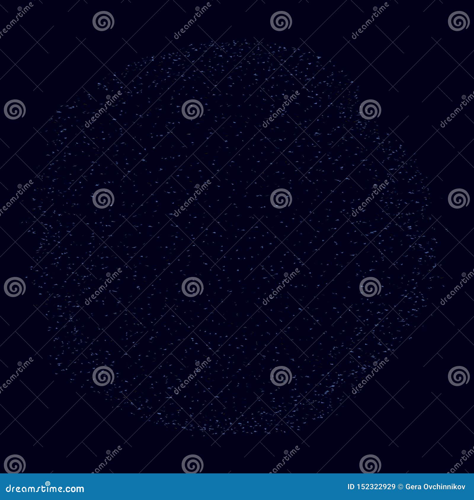 Sphere Consisting of Many Small Particles on a Dark Blue Background ...