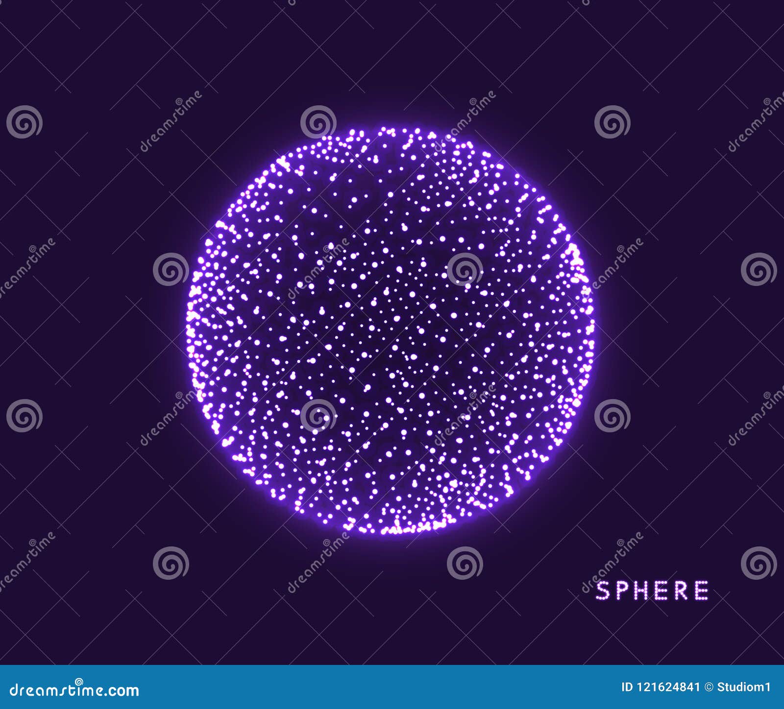 The Sphere Consisting of Points. 3d Grid in Technology Style. Abstract ...