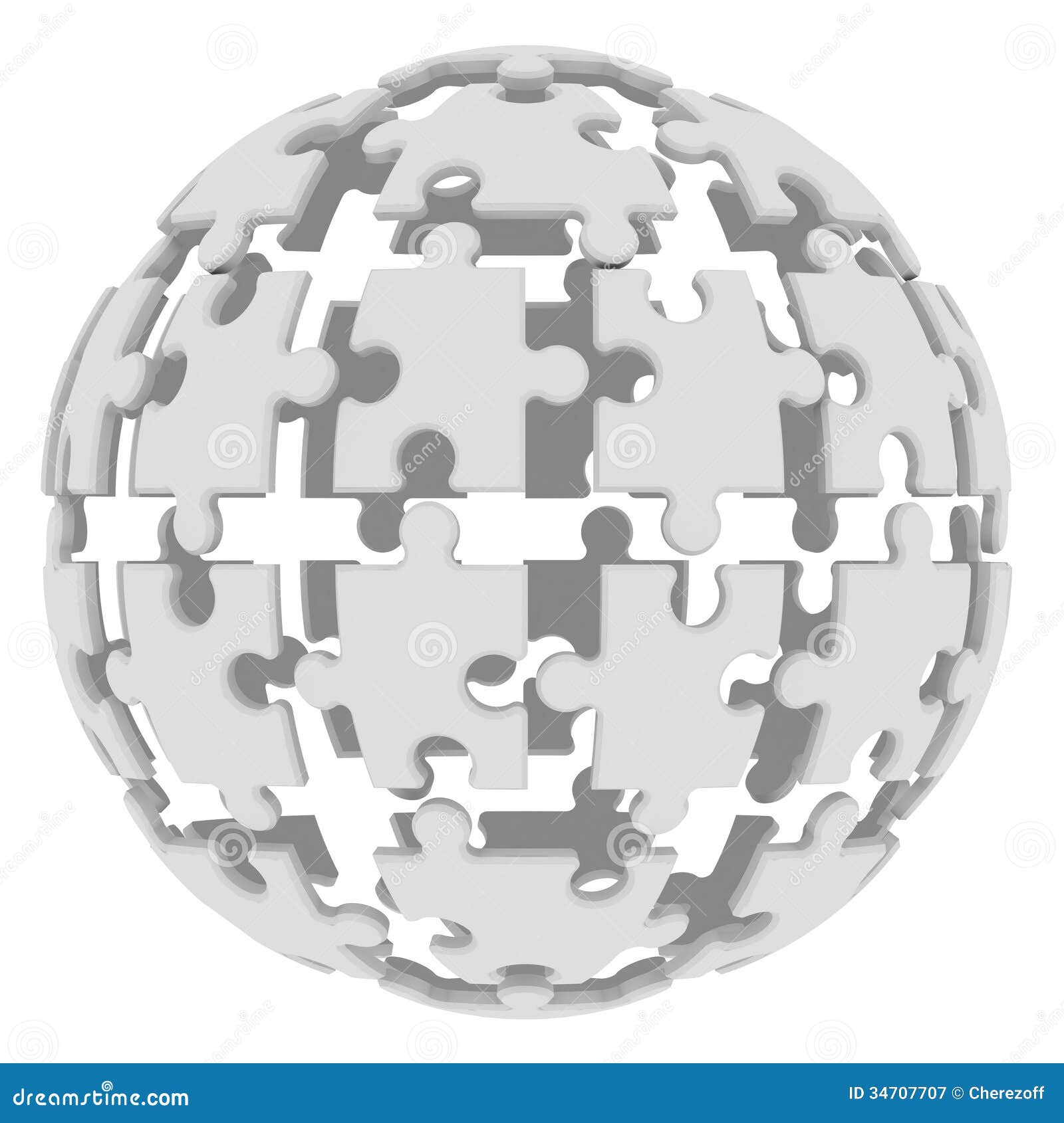 Sphere Consisting Of Puzzles Stock Illustration - Illustration of ball ...