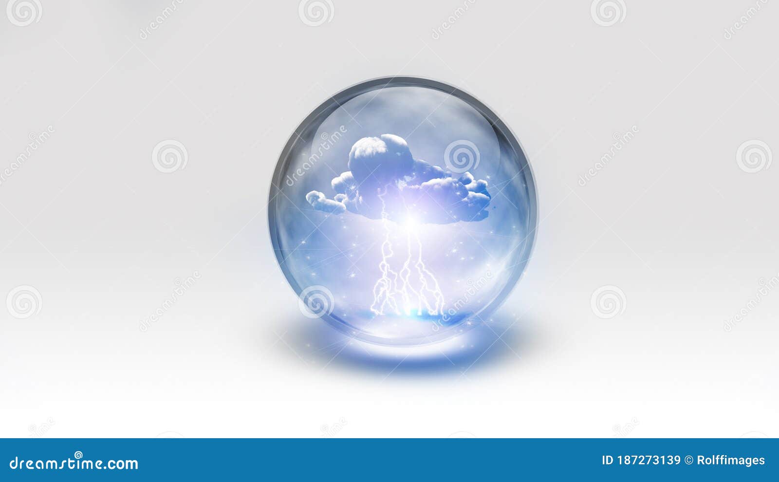 Sphere Contains Storm Cloud Stock Illustration - Illustration of charge ...