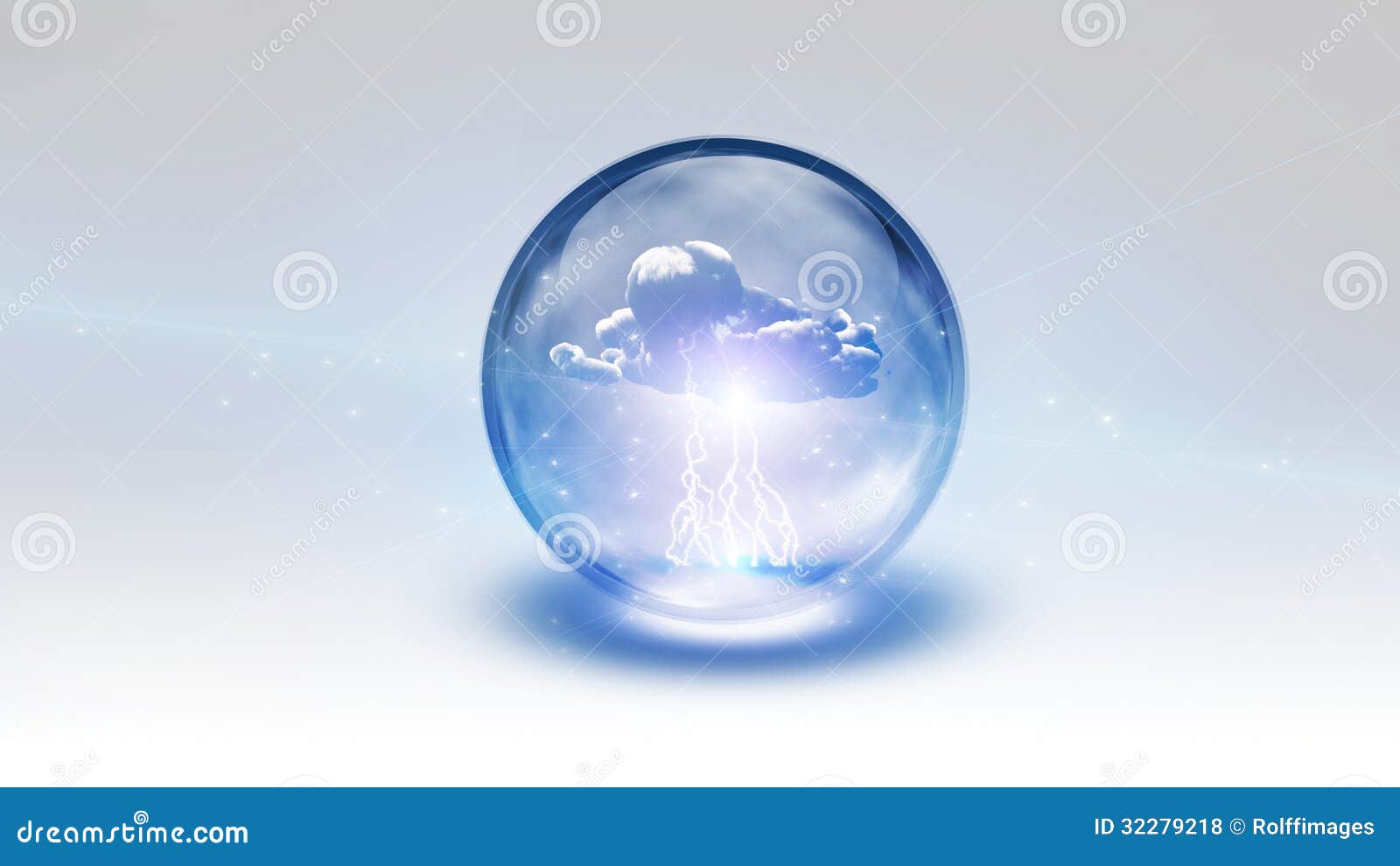 Sphere Contains Storm Cloud Stock Illustration - Illustration of ...