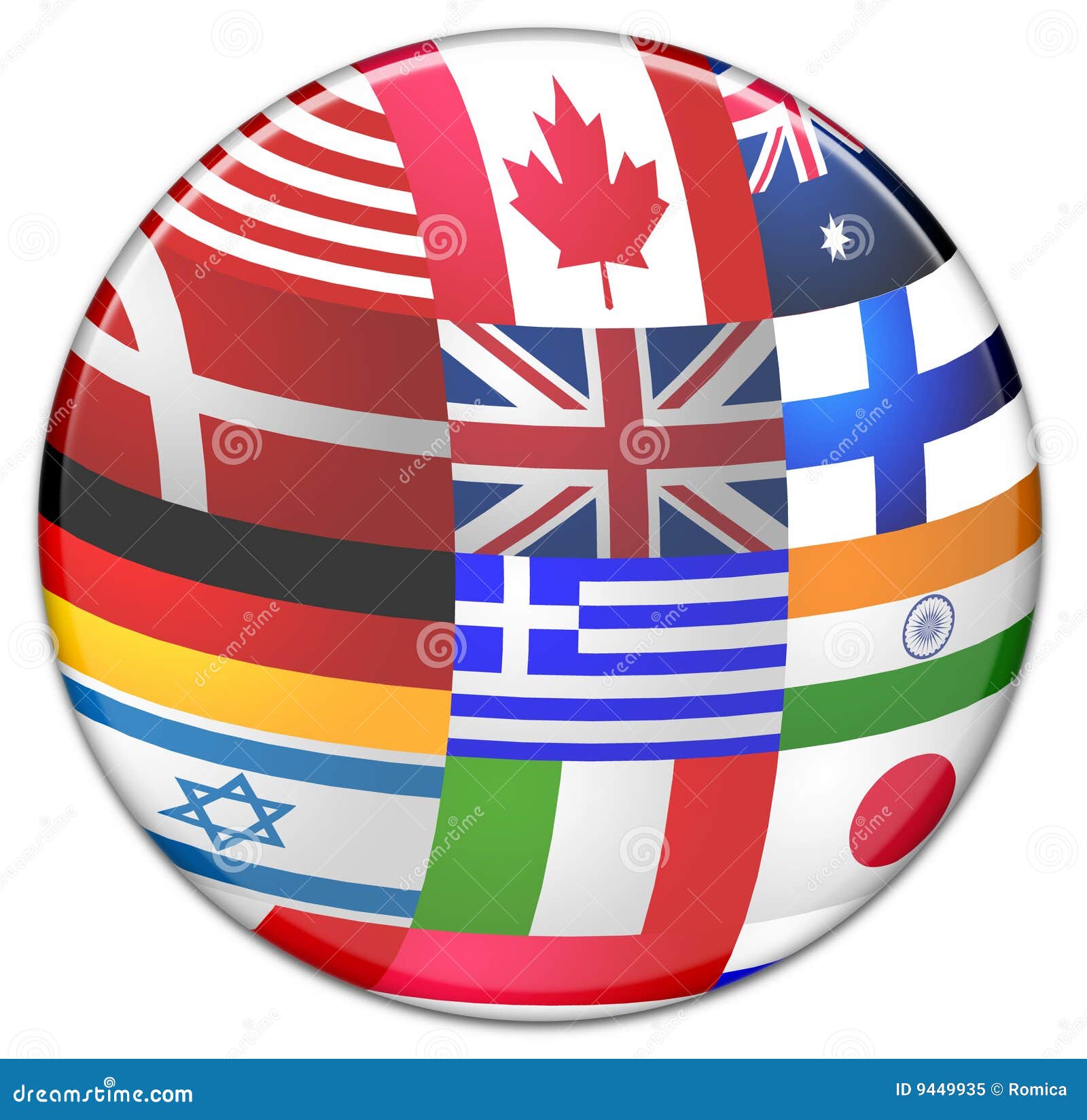 Sphere from country flags stock illustration. Illustration of countries ...