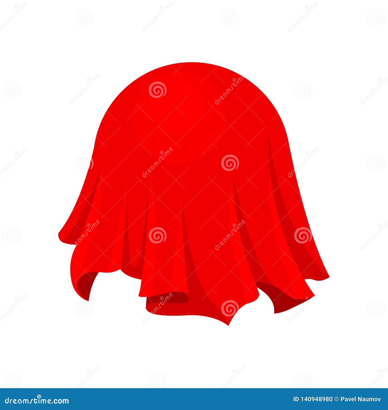 Sphere Covered with Bright Red Cloth. Silk Fabric Material. Hidden ...