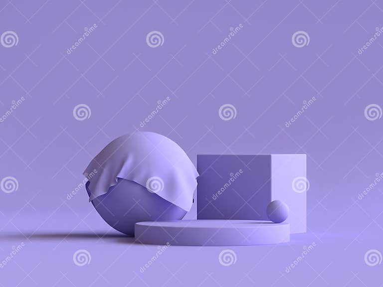 Sphere Cube Abstract Geometric Shape Group Set Violet-purple Minimal ...