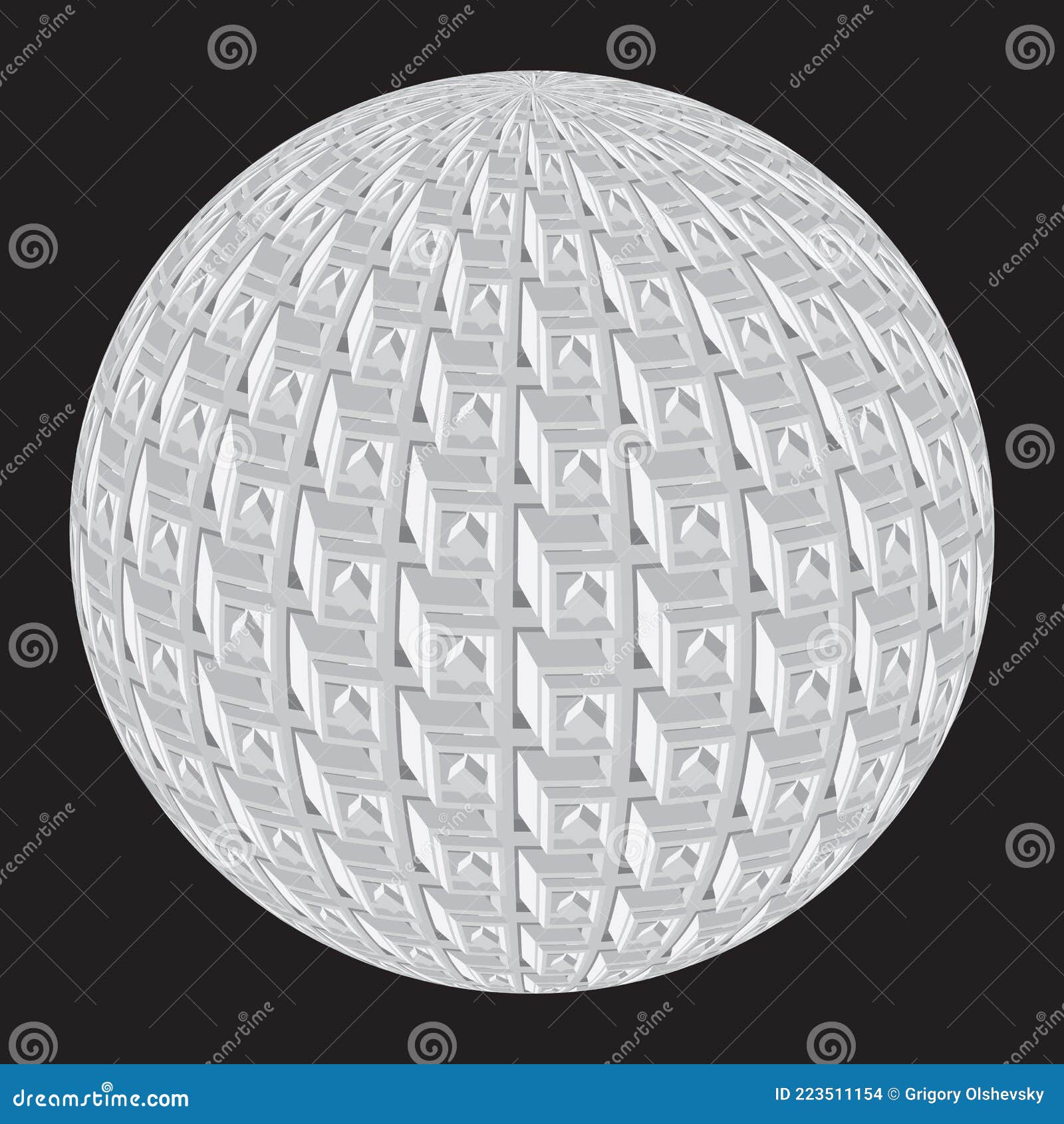 A Sphere with a Cubic Pattern Along the Surface Stock Vector ...
