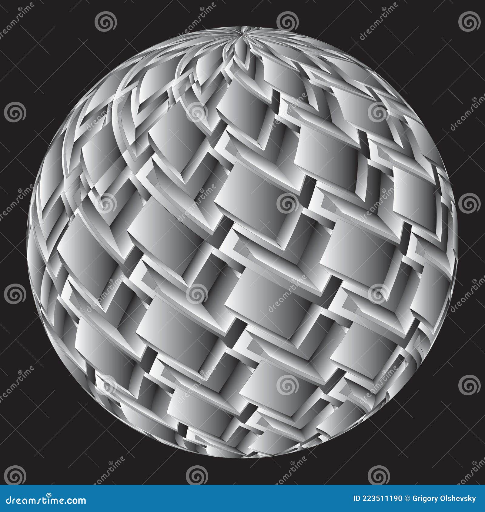 Sphere with a Cubic Pattern Along the Surface Stock Vector ...
