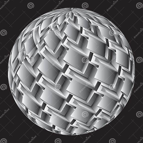Sphere with a Cubic Pattern Along the Surface Stock Vector ...