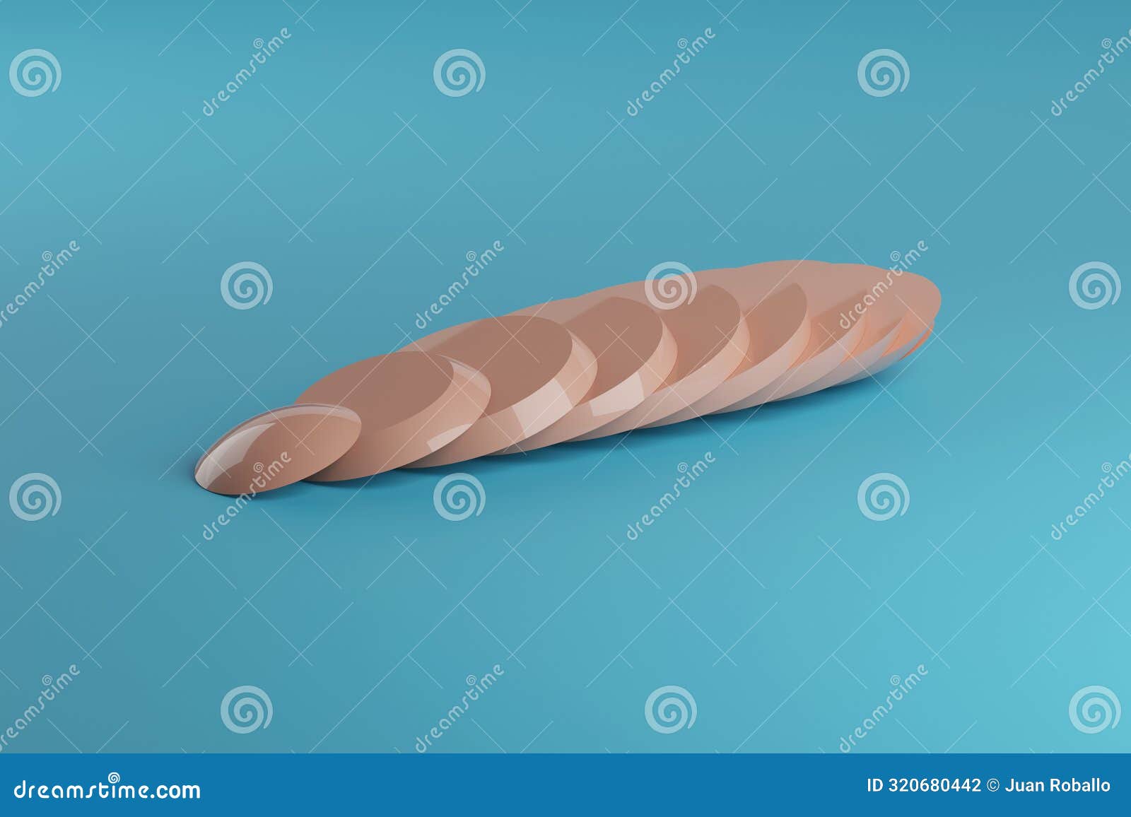 Sphere Cut into Sheets. 3d Illustration Stock Illustration ...