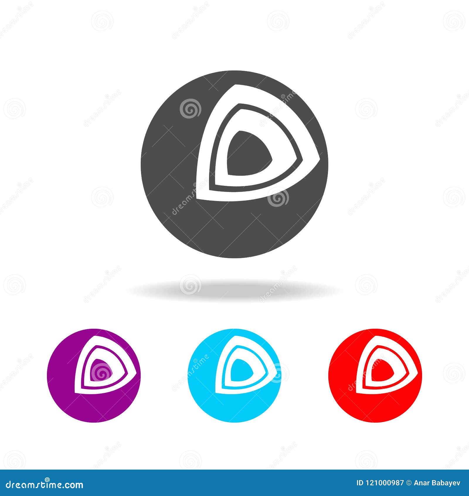 Sphere with Cutout / Core Icon. Elements of Space in Multi Colored ...