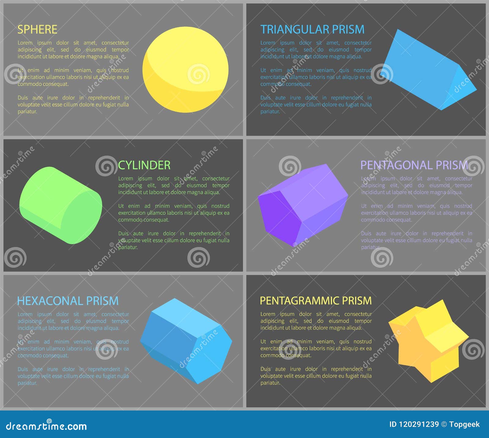 Sphere and Cylinder, Geometric Obgects Banner Stock Vector ...