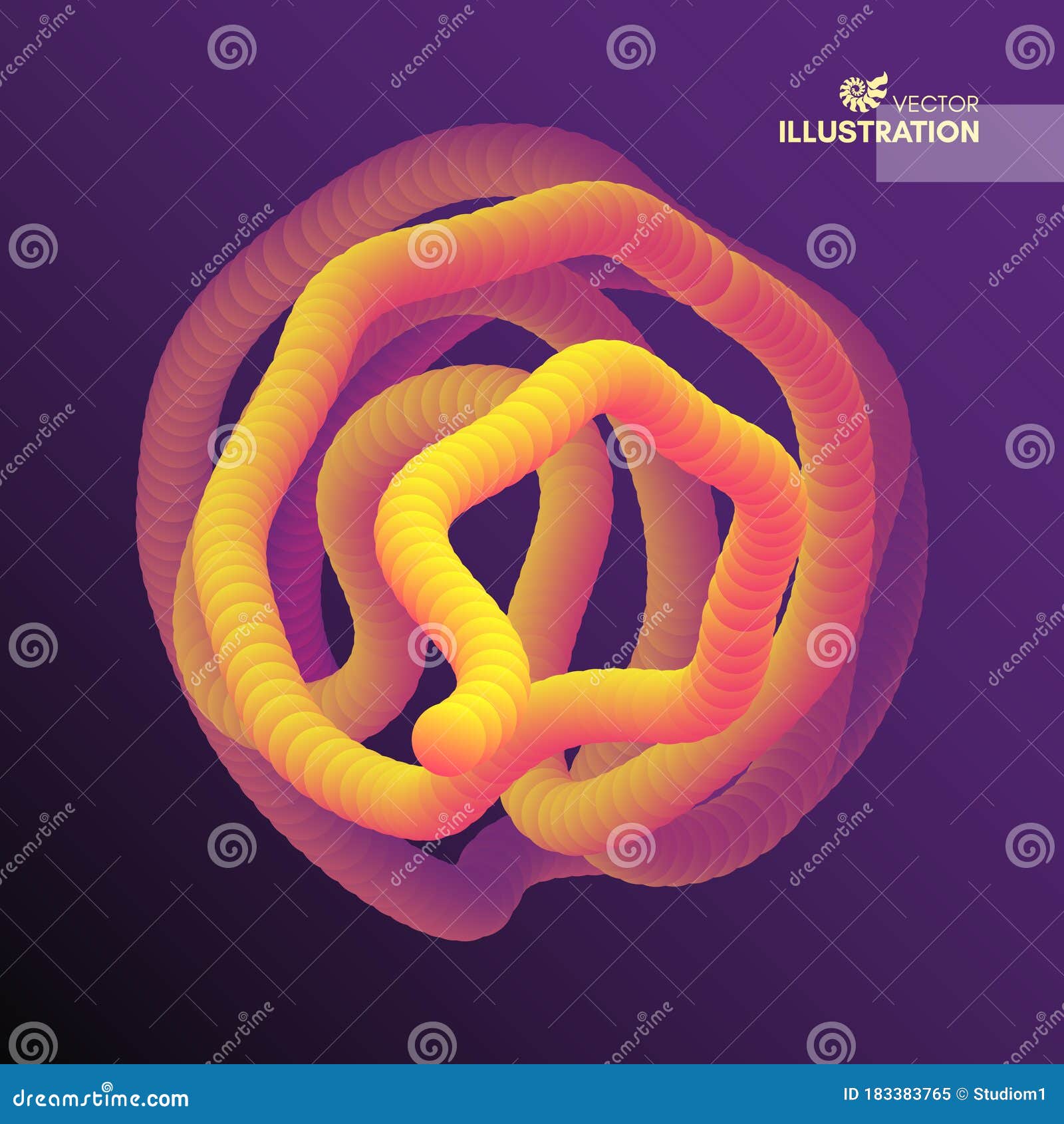 Sphere. 3D Abstract Wavy Illustration with Dynamic Effect Stock Vector ...