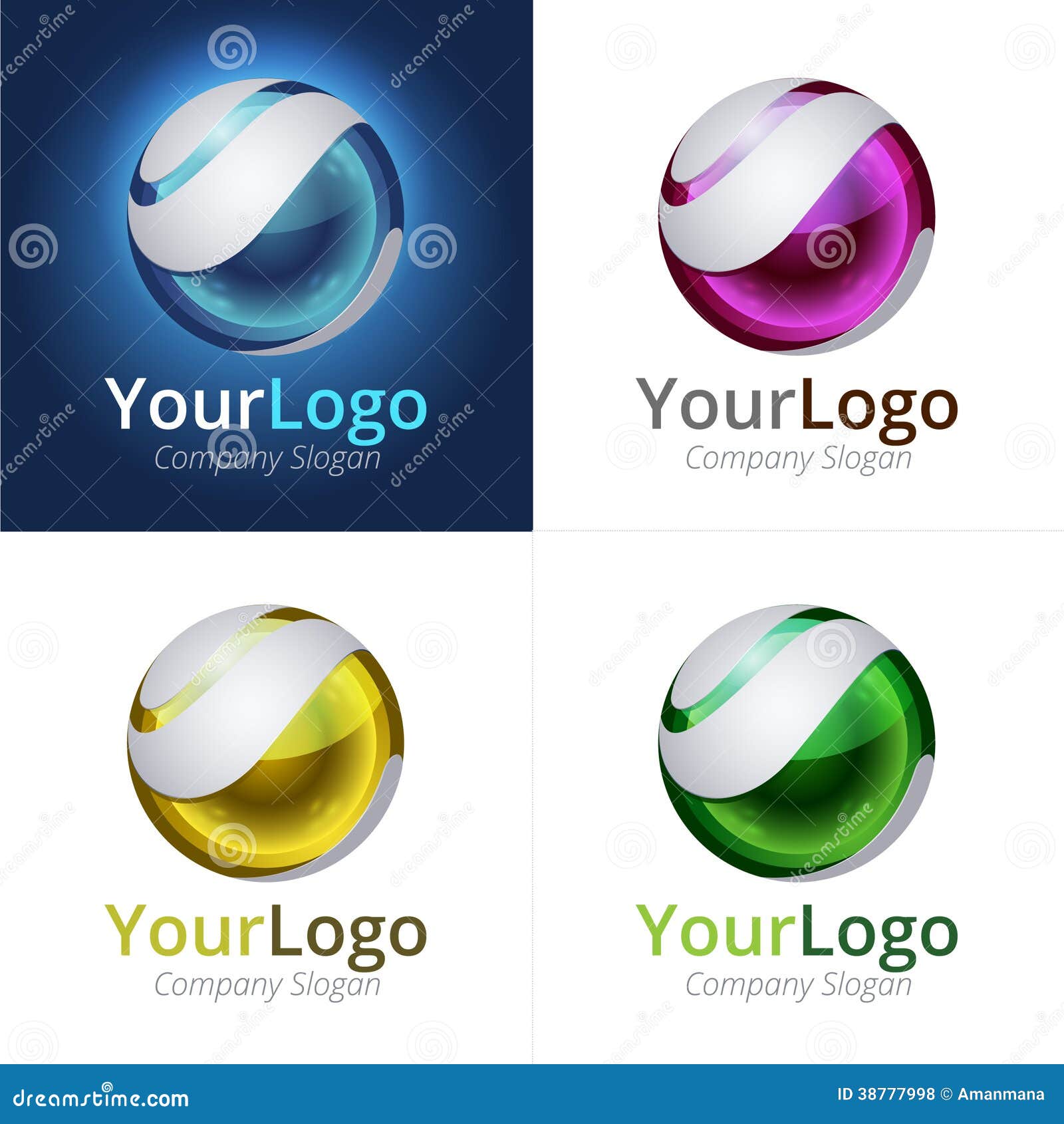 Sphere 3D logo stock vector. Illustration of colorful - 38777998