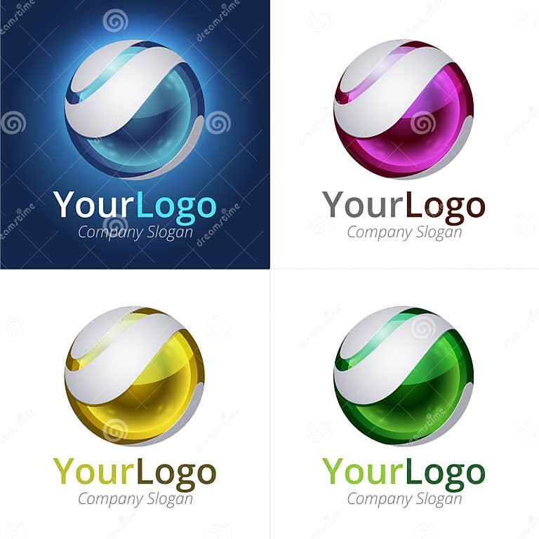 Sphere 3D logo stock vector. Illustration of colorful - 38777998