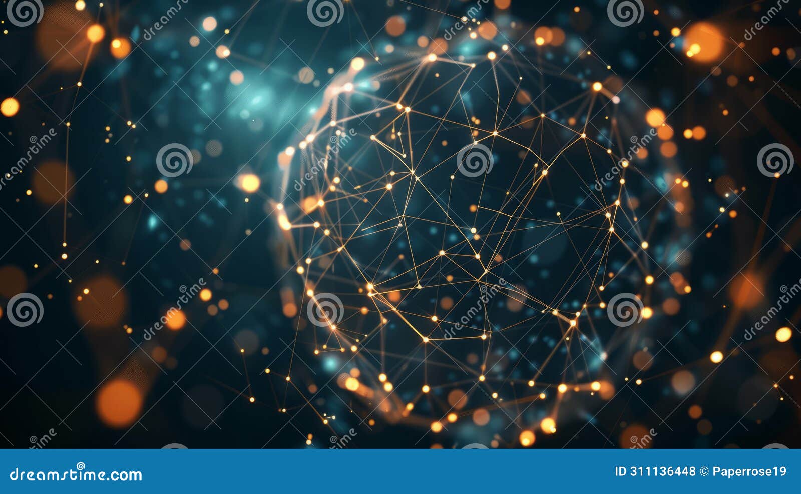 Scientific Illustration with Connected Lines and Dots. Stock ...