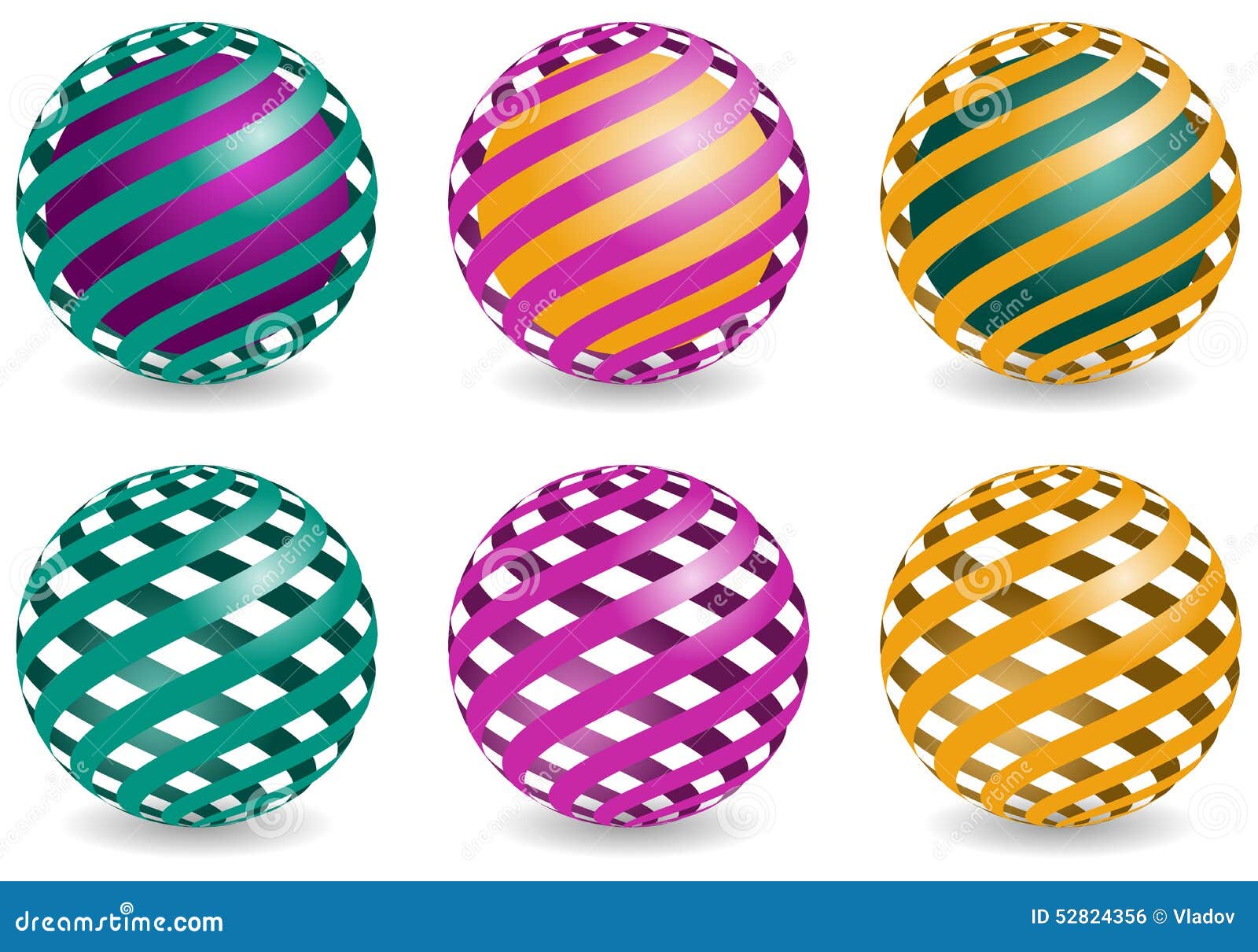 Sphere Design Elements, Vector Abstract Globes Stock Vector ...