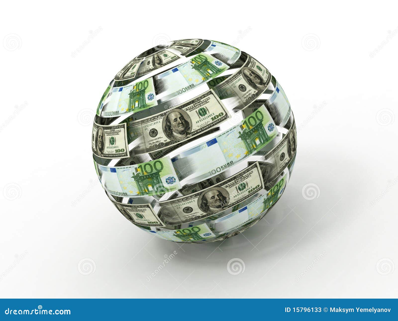 Sphere from dollar stock illustration. Illustration of number - 15796133