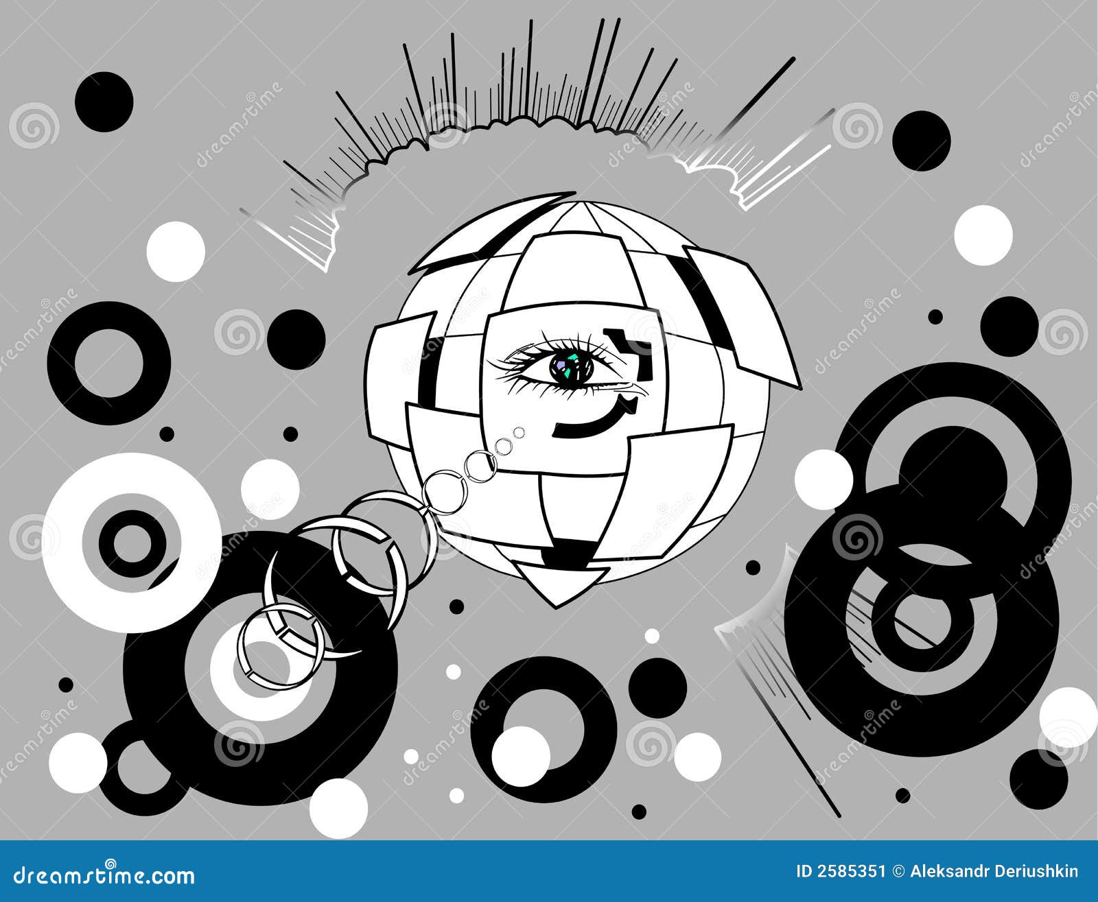 Sphere with an eye inside stock vector. Illustration of mixer - 2585351