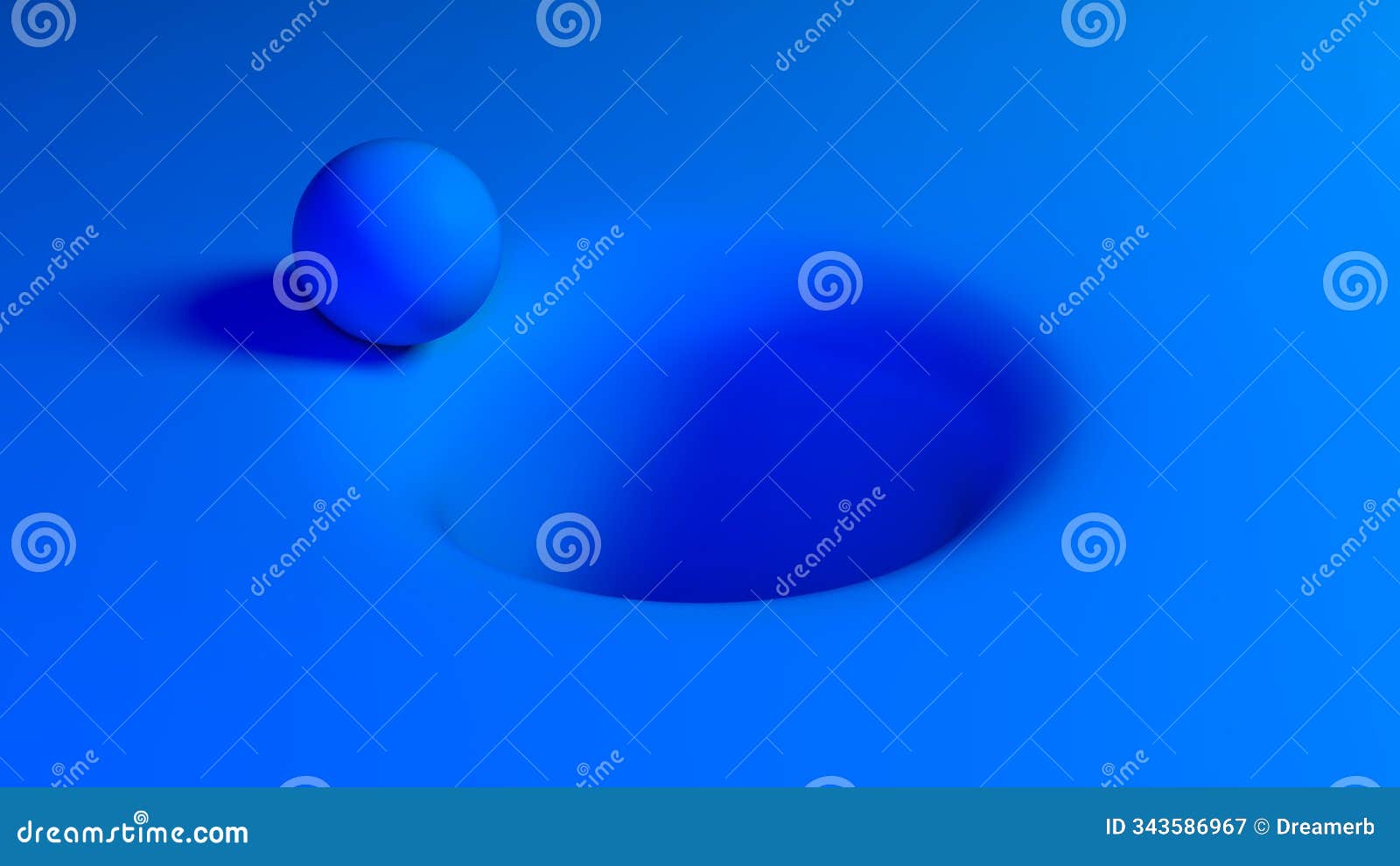 Sphere Falling into the Hole. Blue Color Stock Illustration ...
