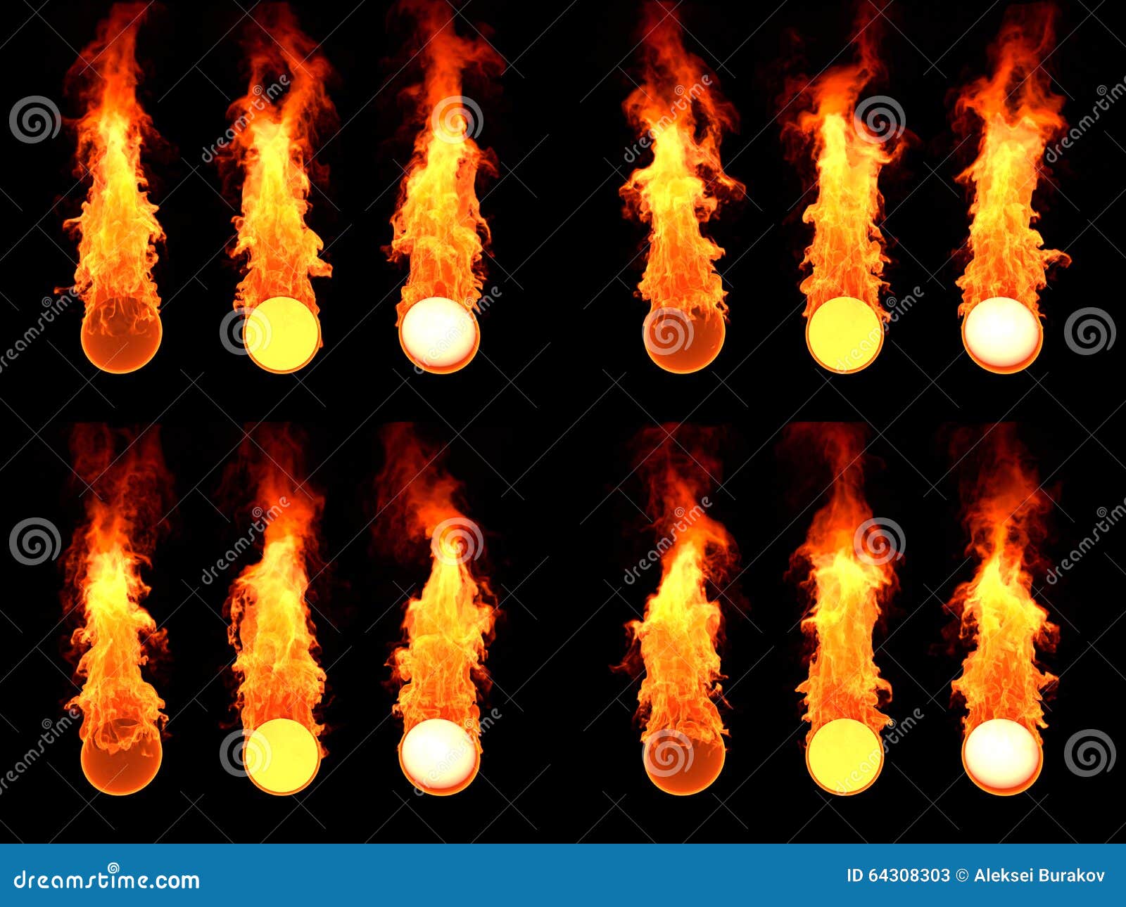 Sphere in Fire. Many Version. Stock Image - Image of burn, collage ...