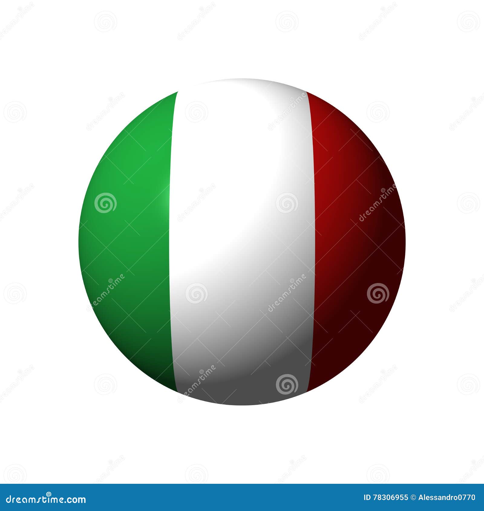 Sphere with flag of Italy stock illustration. Illustration of white ...