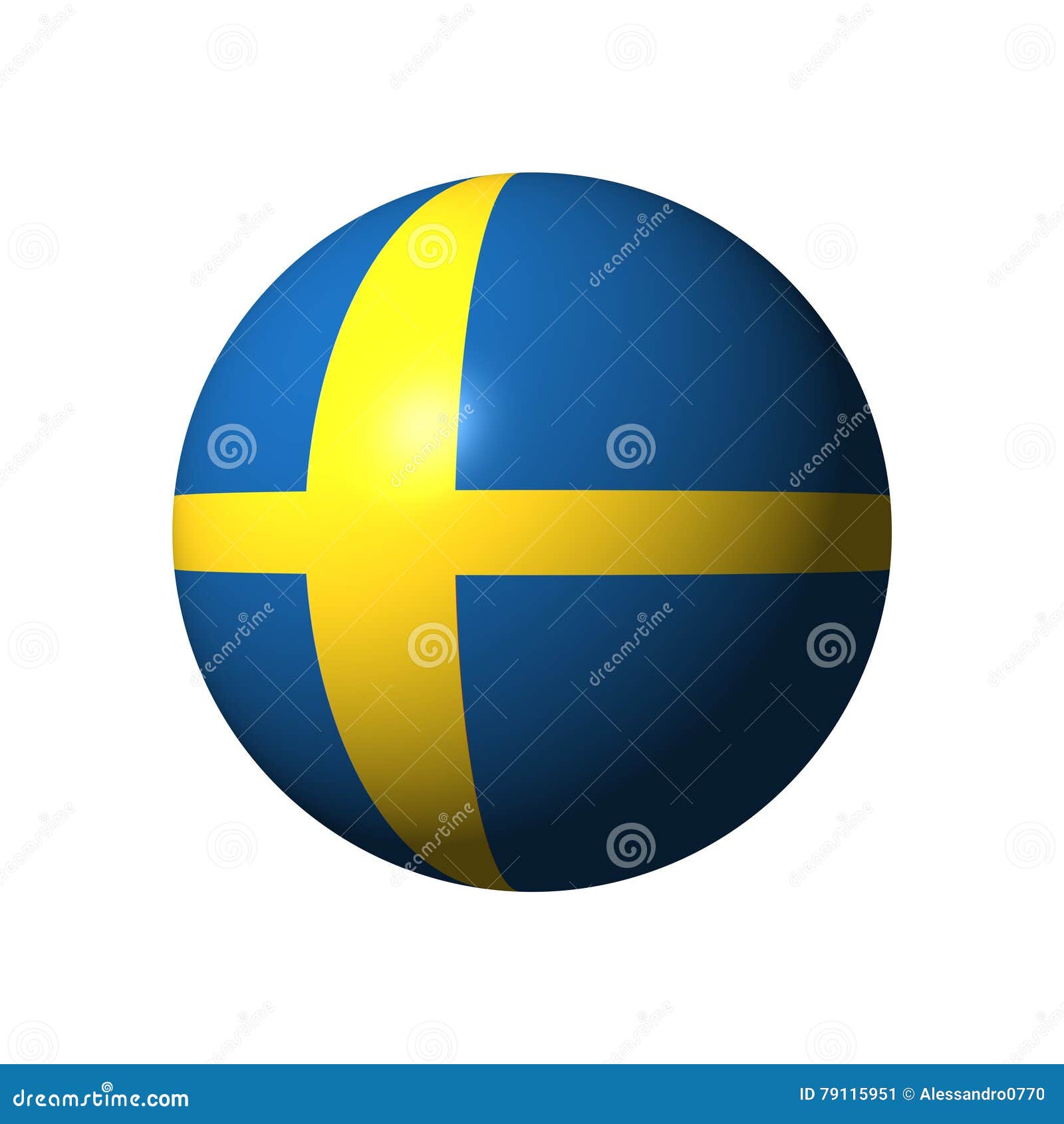 Sphere with flag of Sweden stock illustration. Illustration of yellow ...