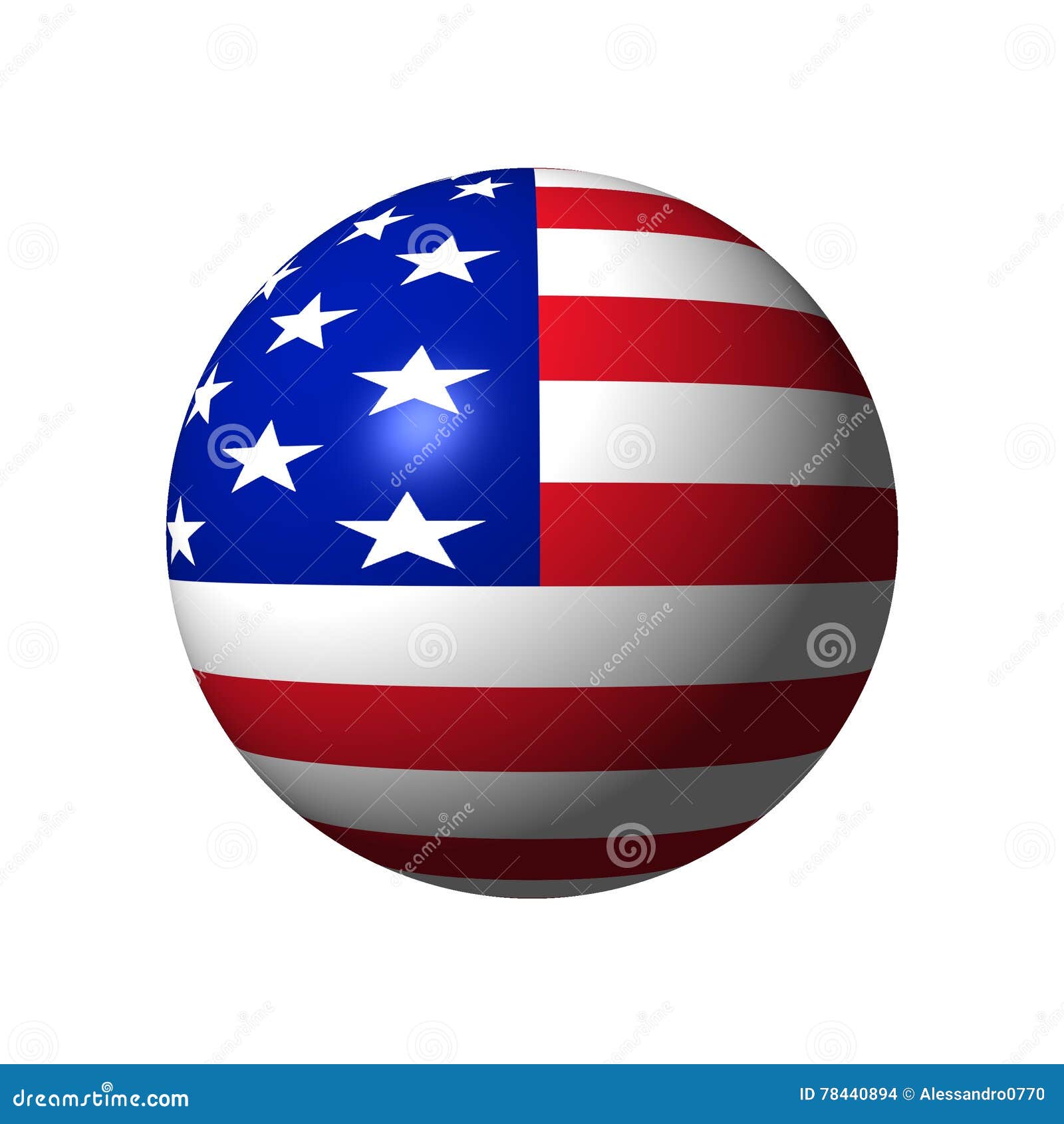 Sphere with flag of USA stock illustration. Illustration of united ...