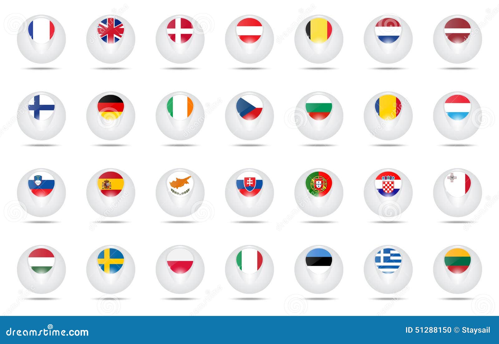 Sphere flags set EU stock vector. Illustration of cyprus - 51288150