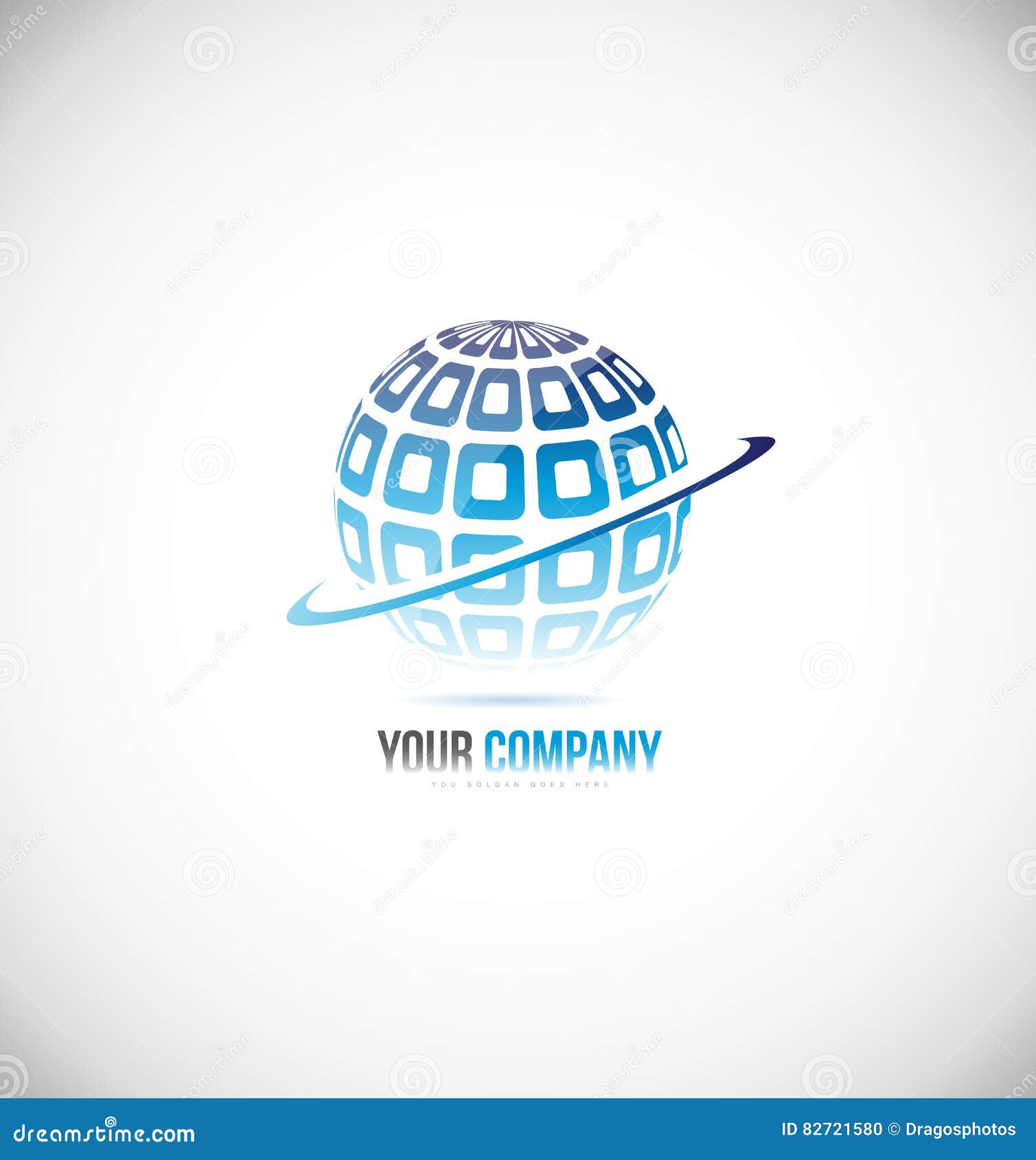 Sphere Globe 3d Blue Logo Icon Design Stock Vector - Illustration of ...