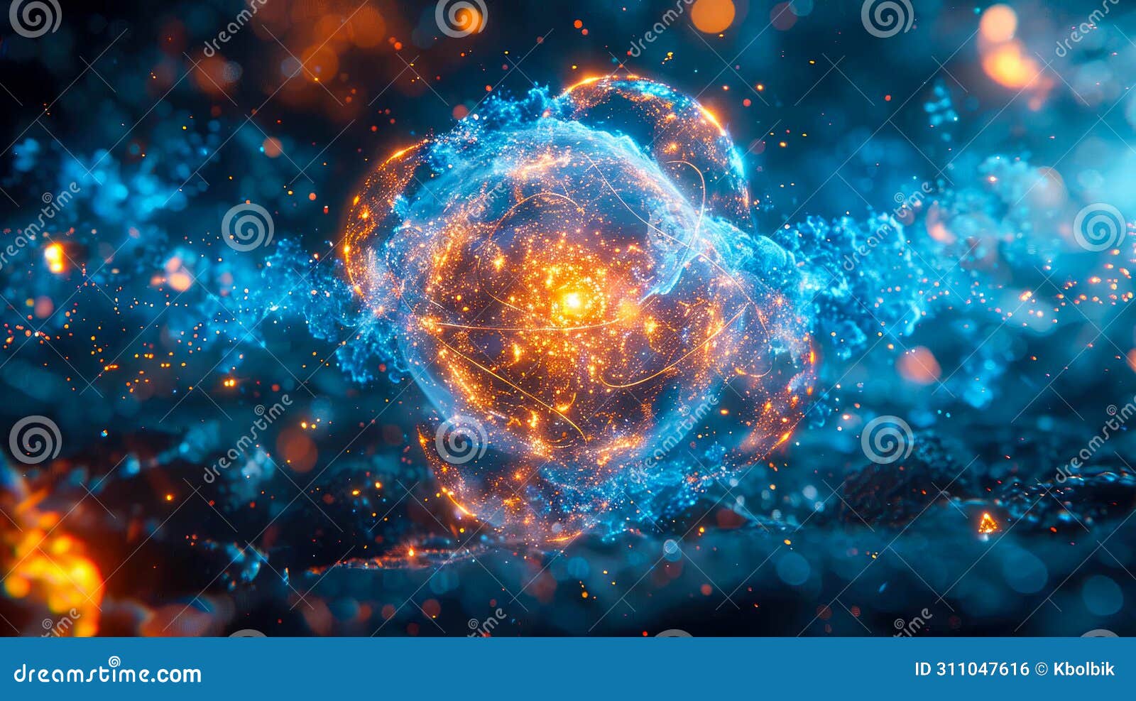 A Sphere with a Glowing Core. the Sphere is Surrounded by a Luminous ...